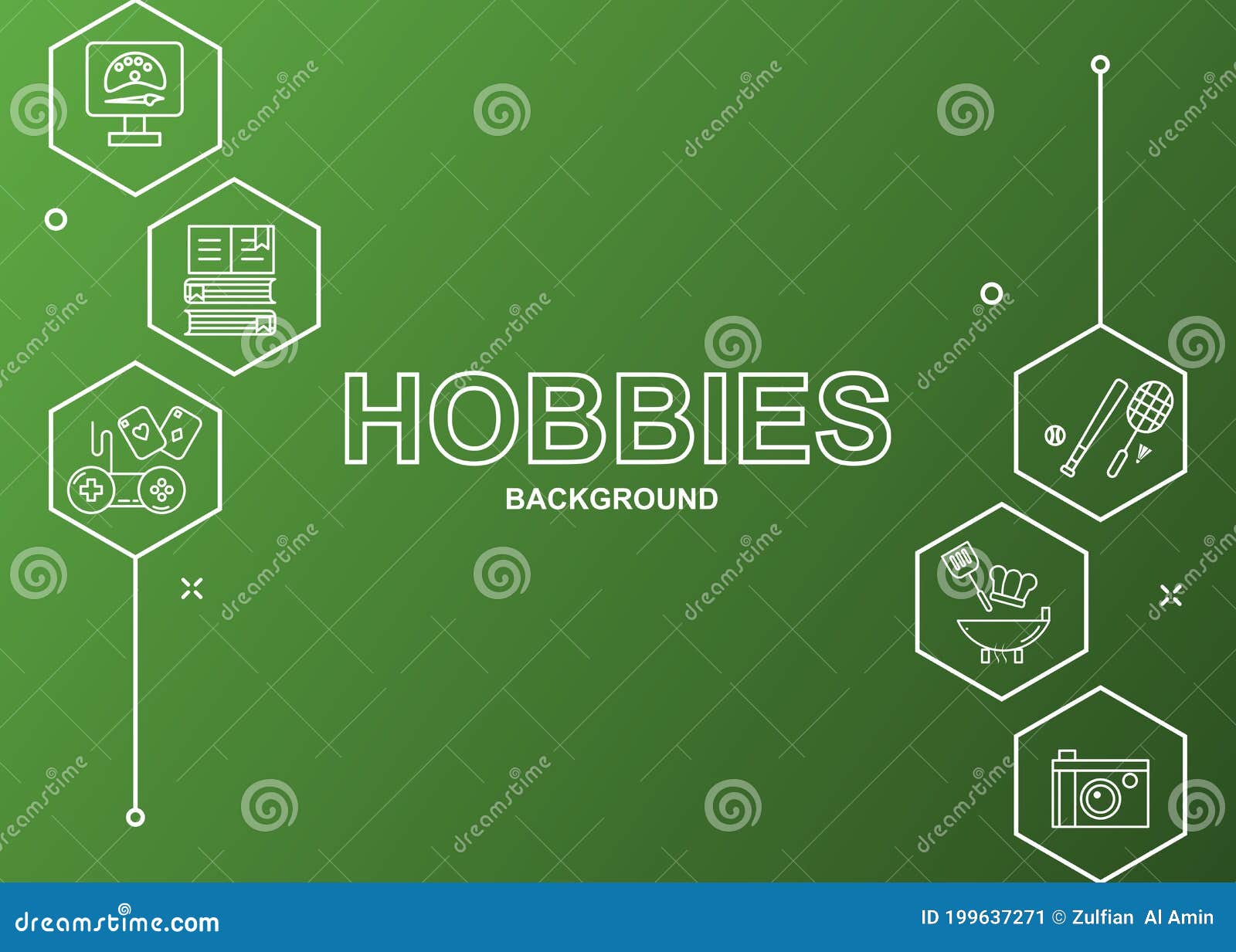 Creative Hobbies Background with Gradient Style Stock Vector ...