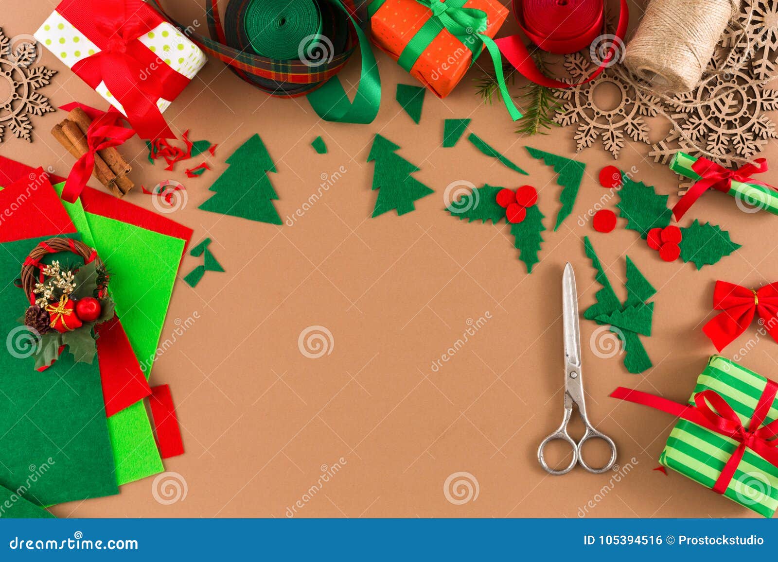 Creative Hobby. Handmade Tools for Making Christmas Present Stock Photo ...
