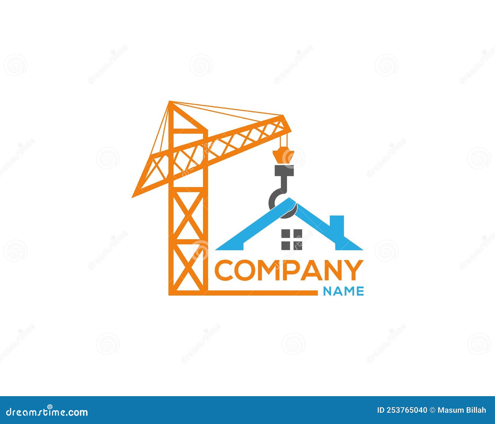 Creative Home Construction Logo Design. Stock Vector - Illustration of ...