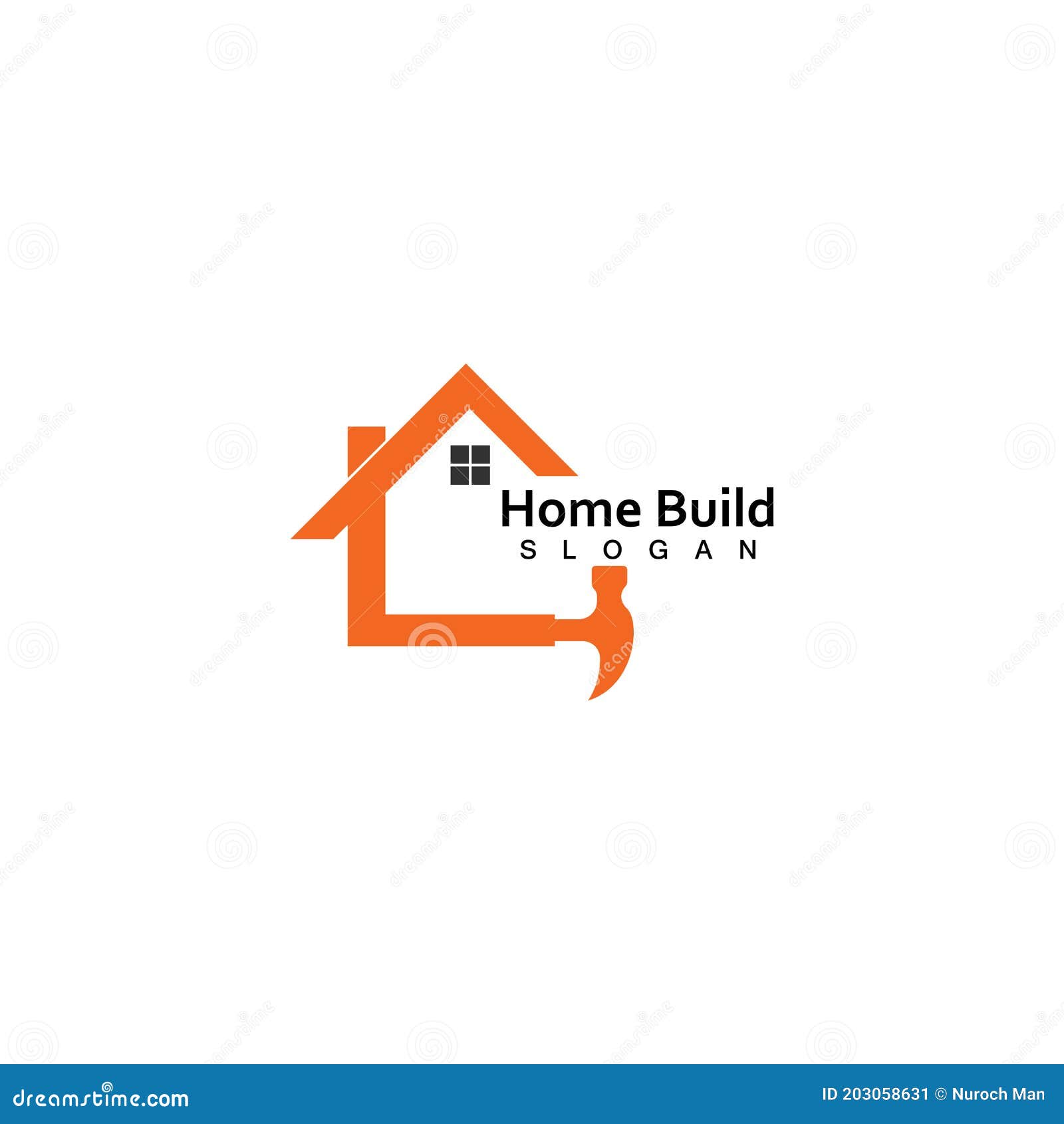 Creative Home Construction Logo with Hammer Symbol. Stock Vector ...