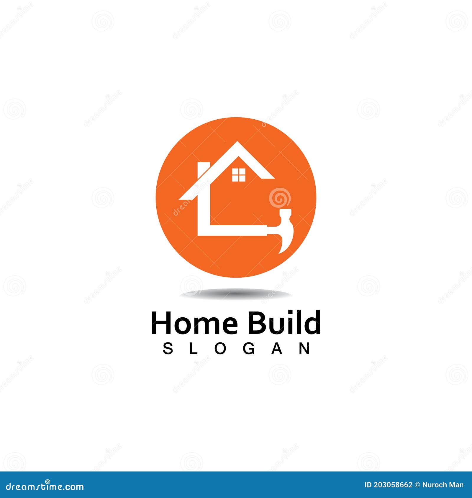Creative Home Construction Logo with Hammer Symbol. Stock Vector ...