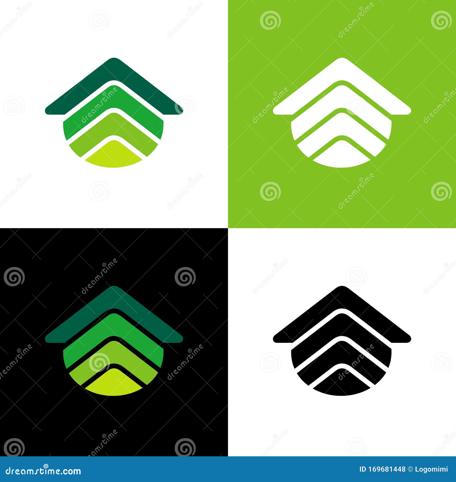Creative Home Logo Icon, Abstract House with Green Gradient Color ...