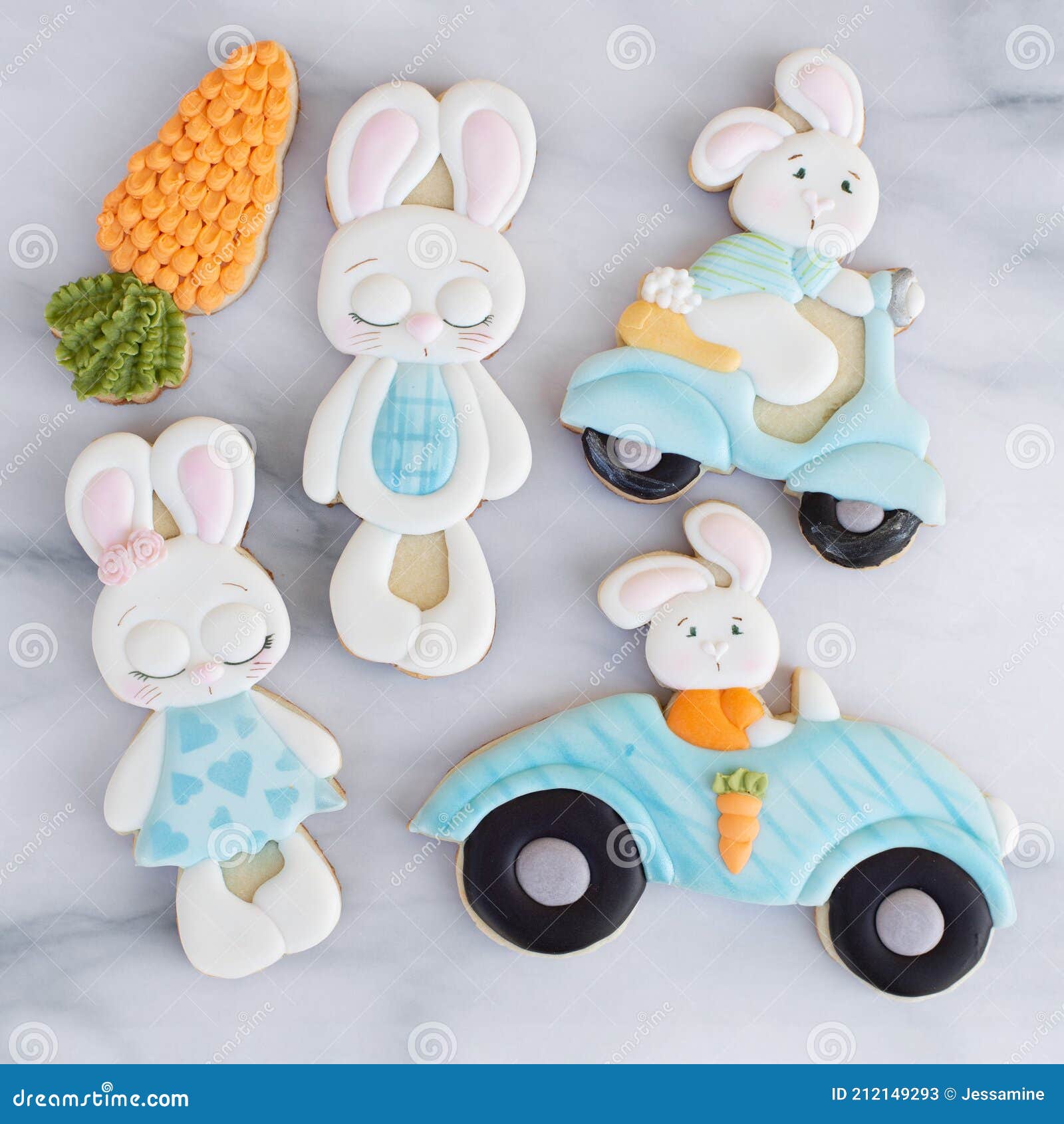 Creative Home Made Easter Rabbit Family Cookies Stock Image - Image of ...