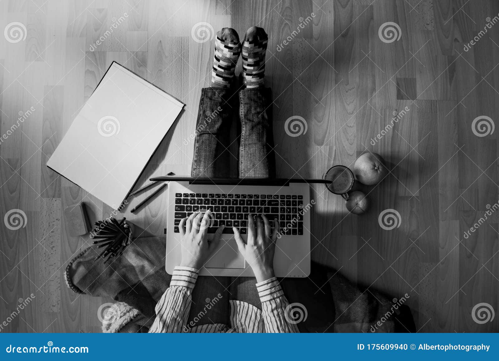Creative home work space stock photo. Image of isolate - 175609940