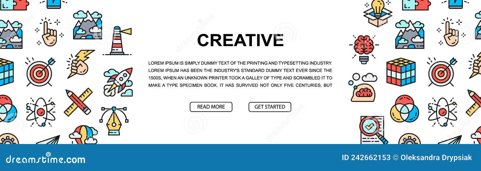 Creative Horizontal Colorful Banner. Innovation, Startup, Artwork ...