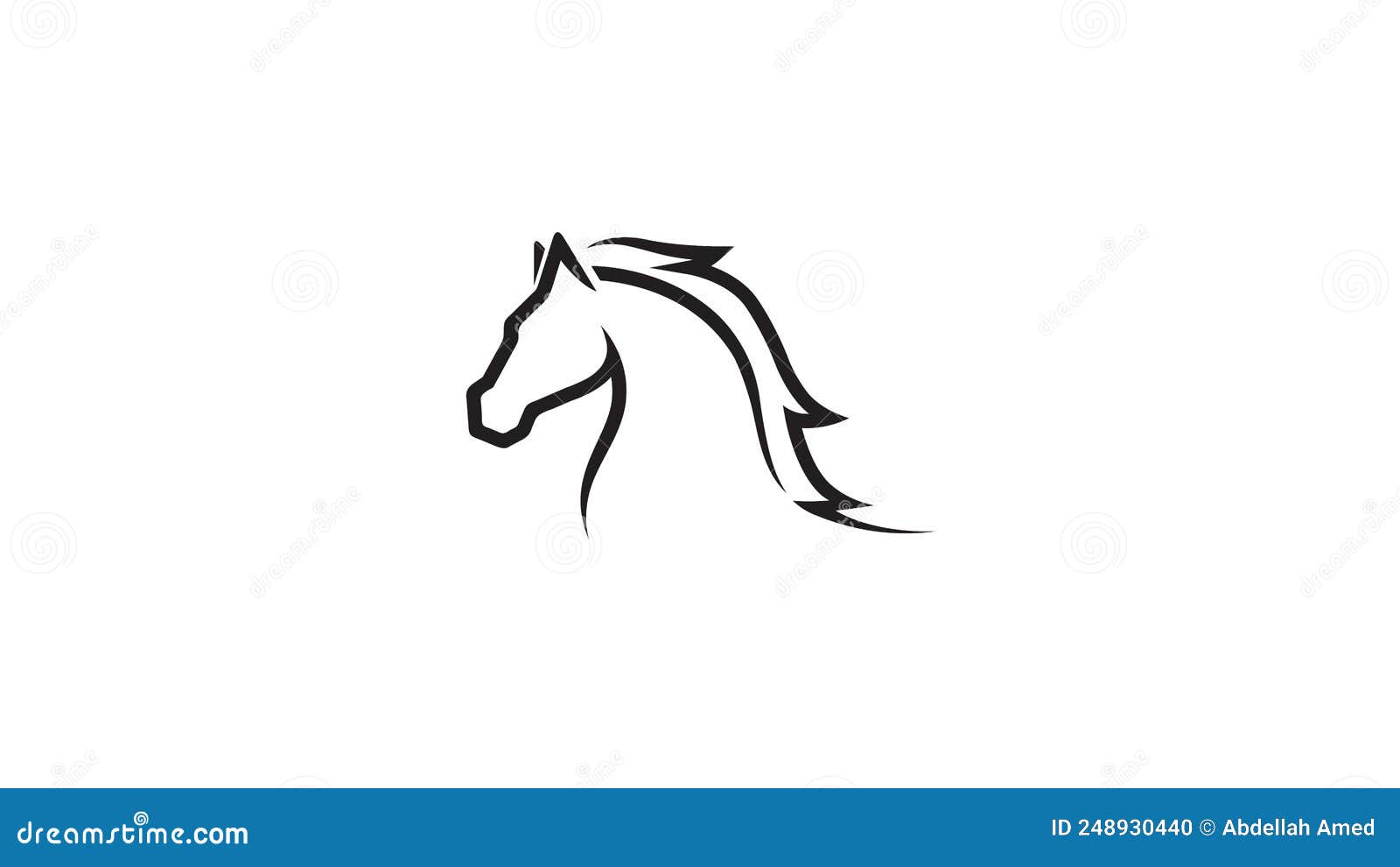 Creative Abstract Horse Head with Lines Handrawing Like Logo Vector ...