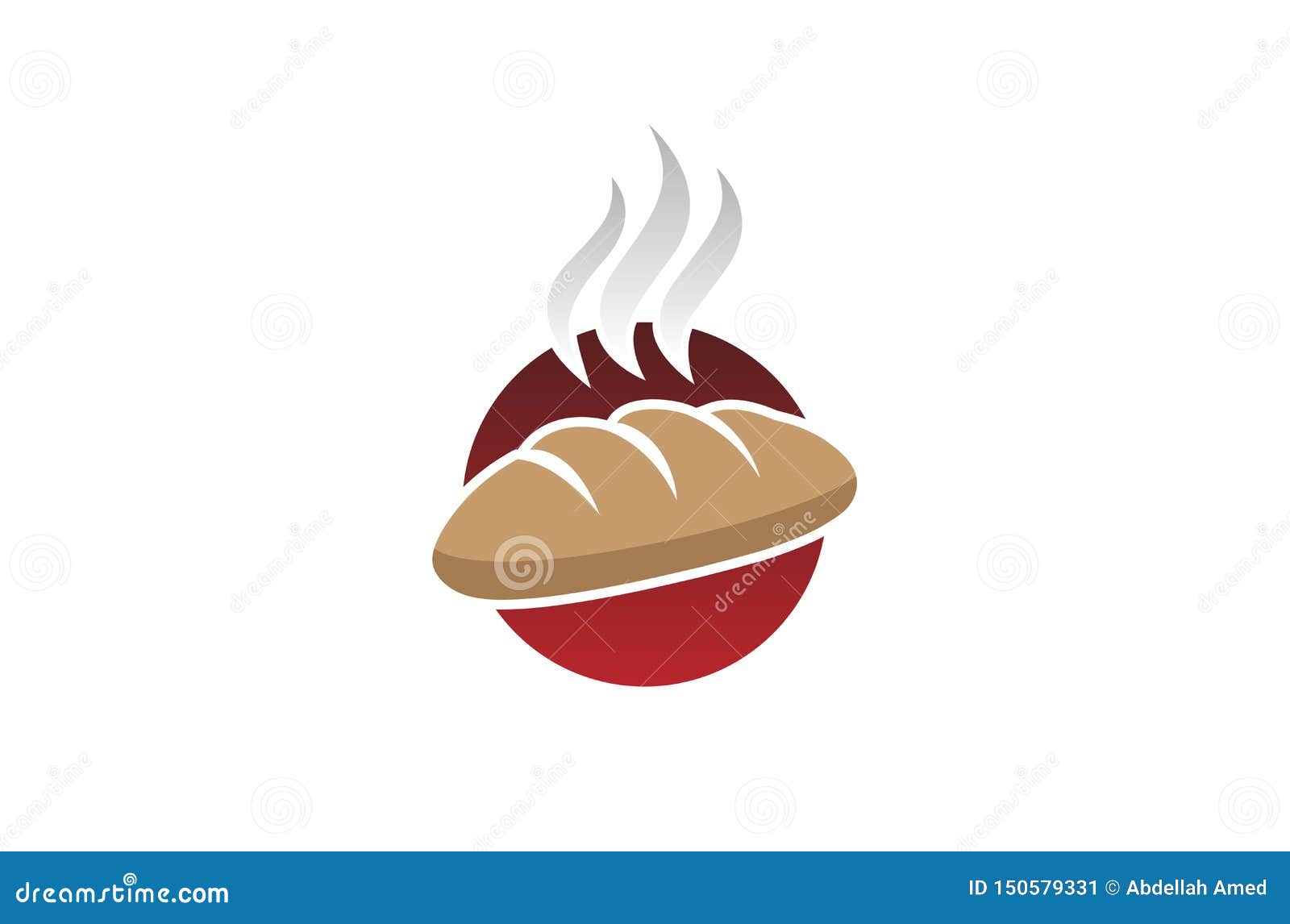 Creative Hot Bread Circle Logo Design Symbol Vector Illustration Stock ...