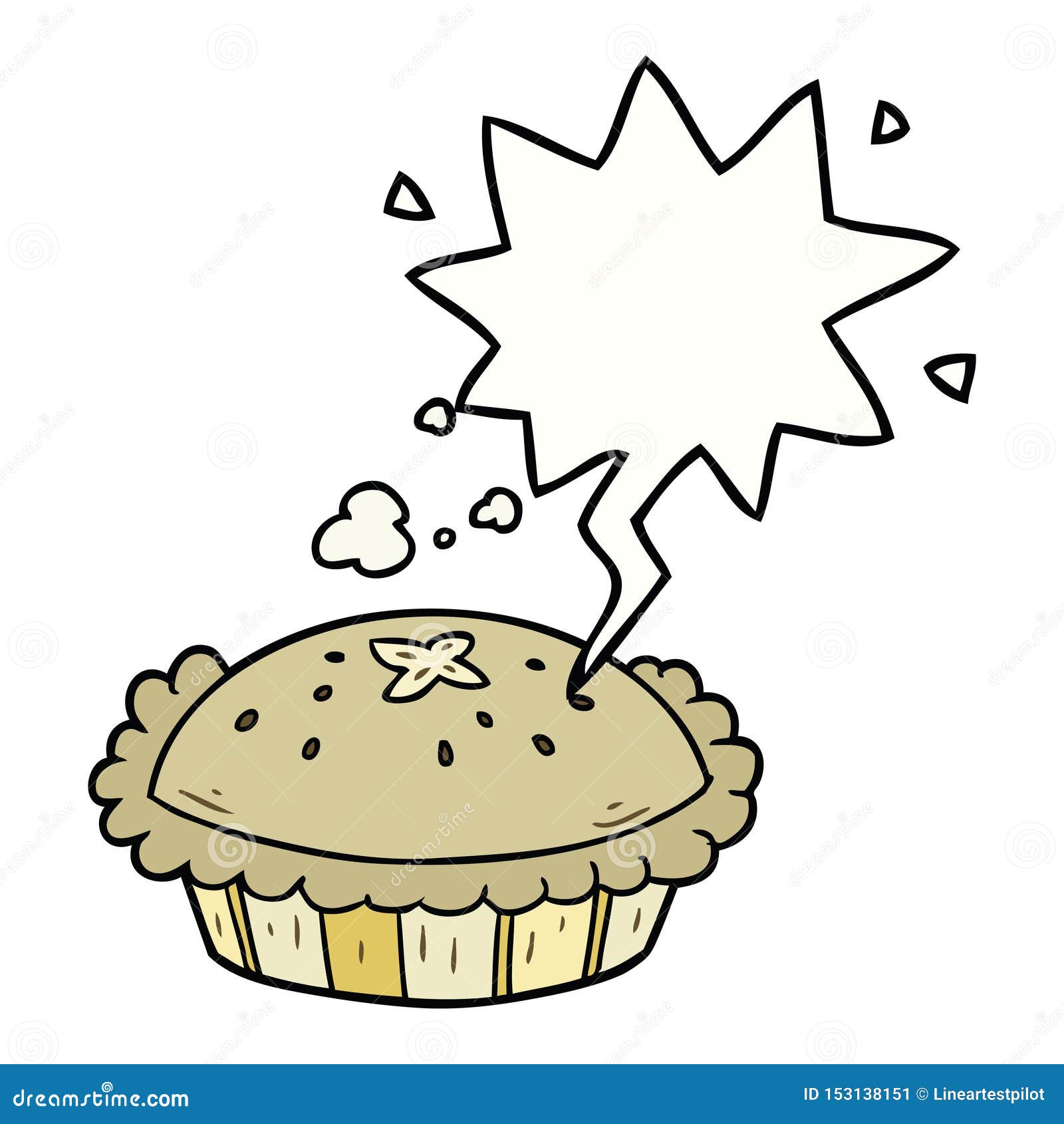 A Creative Hot Cartoon Pie Fresh Out of the Oven and Speech Bubble ...