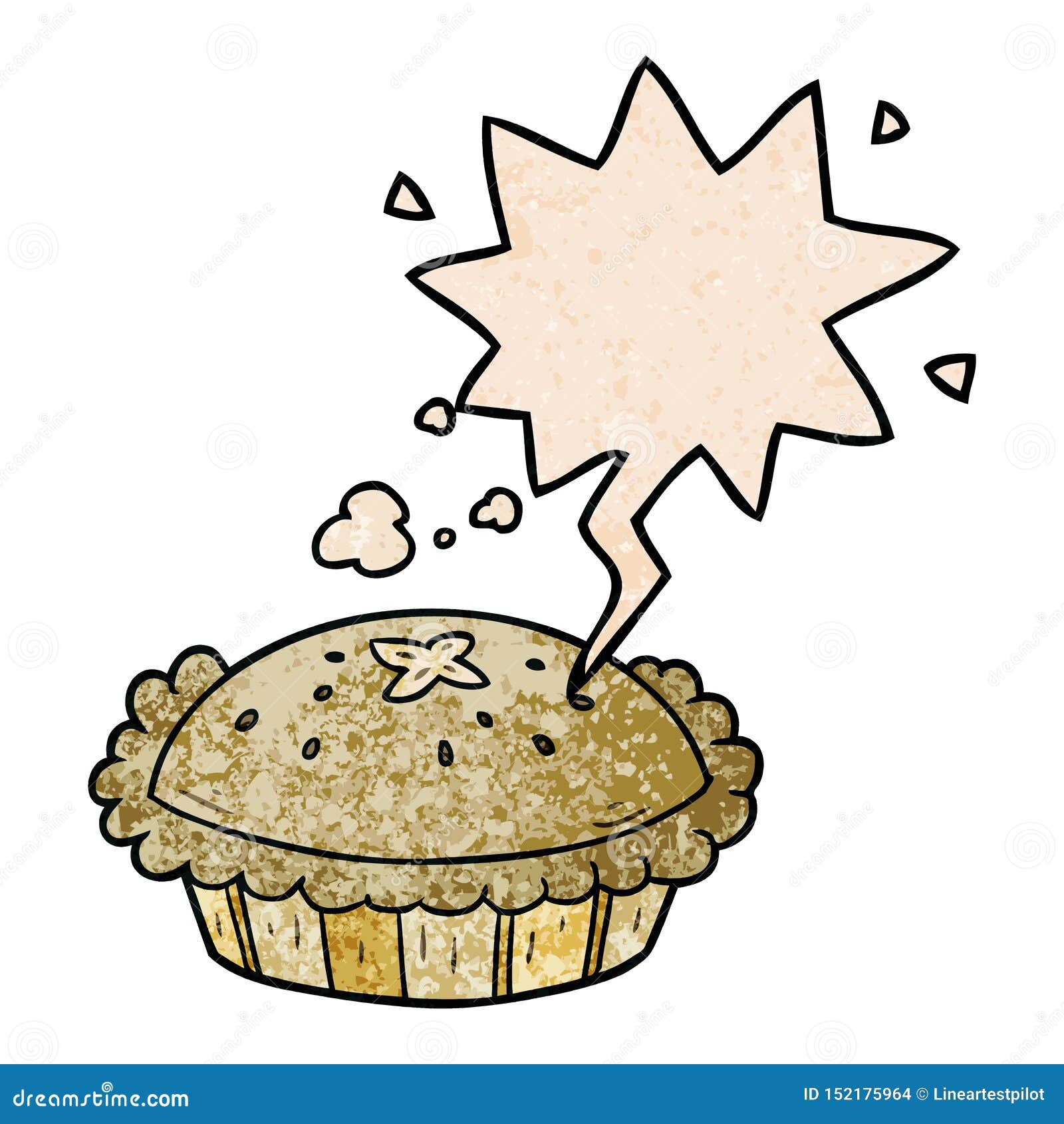 A Creative Hot Cartoon Pie Fresh Out of the Oven and Speech Bubble in ...