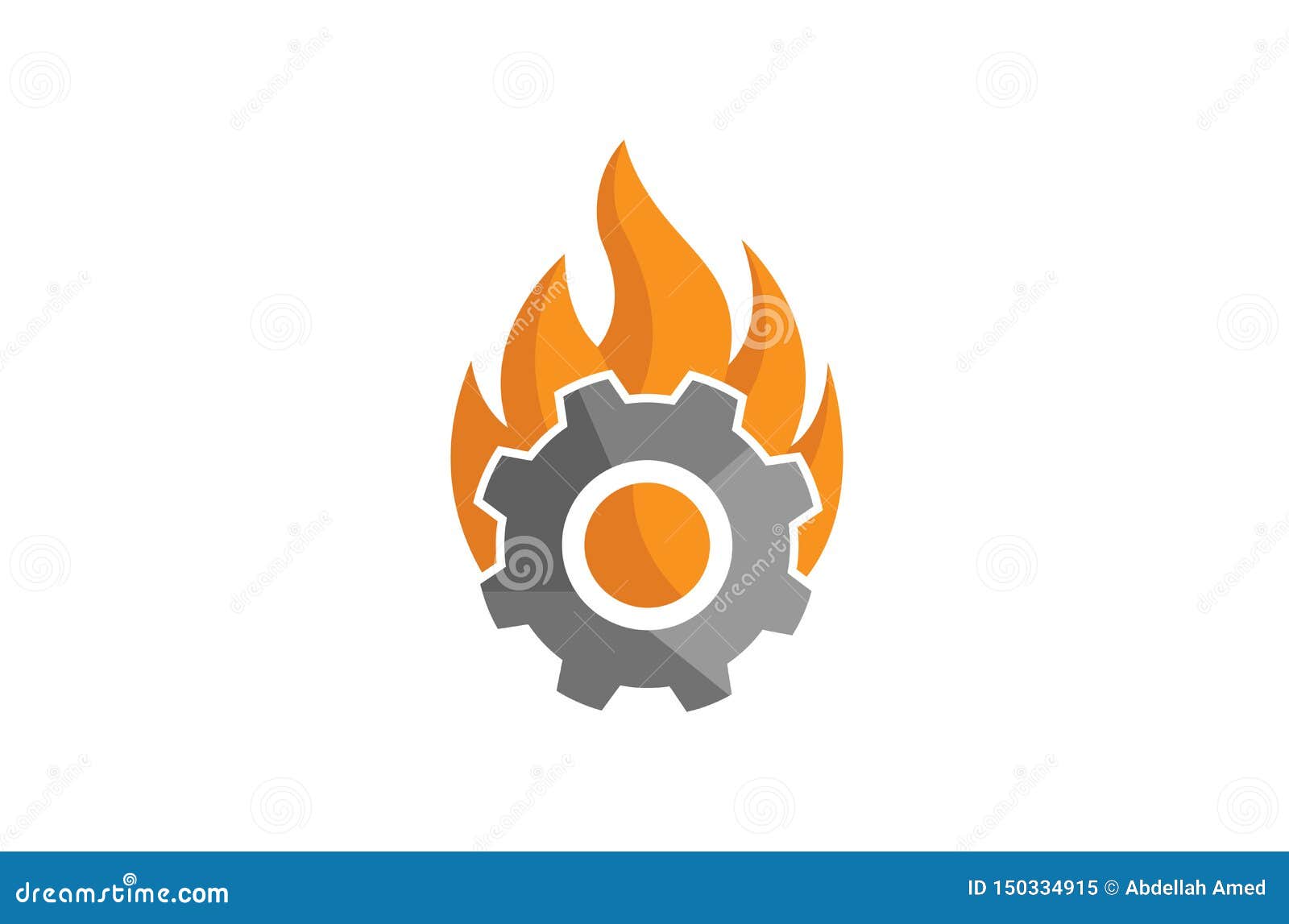Creative Hot Gear Fire Logo Vector Design Illustration Stock Vector ...