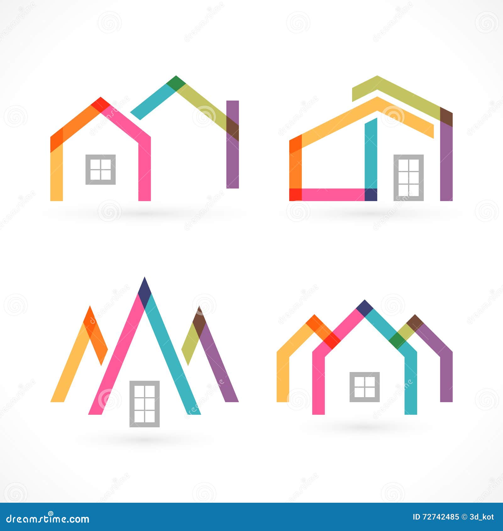 Creative House Silhouette Icon Logo Cartoon Vector | CartoonDealer.com ...