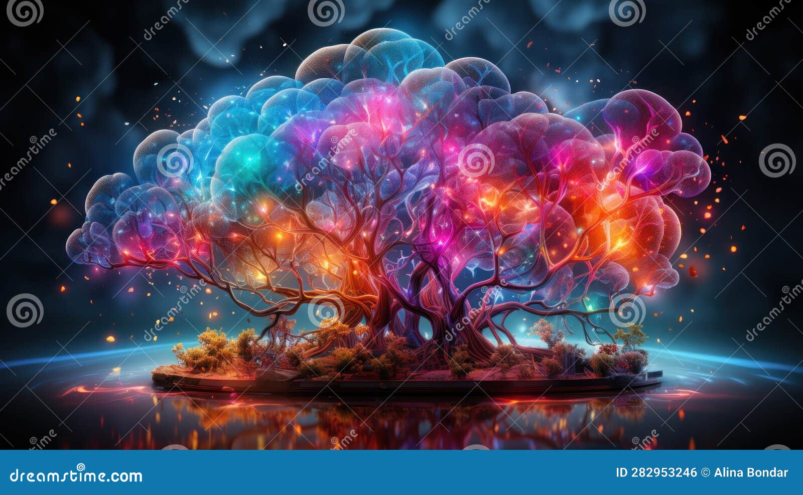 A Creative Human Brain Bursting with Colors and Actions. Created with ...