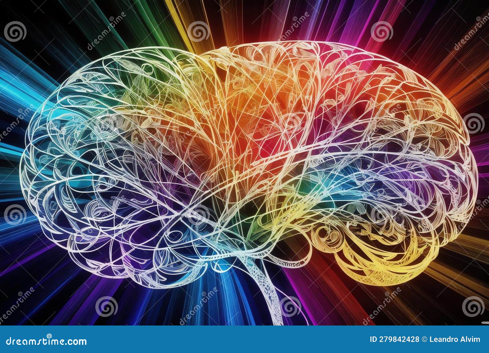 Creative Human Brain Concept .AI Generated Stock Illustration ...