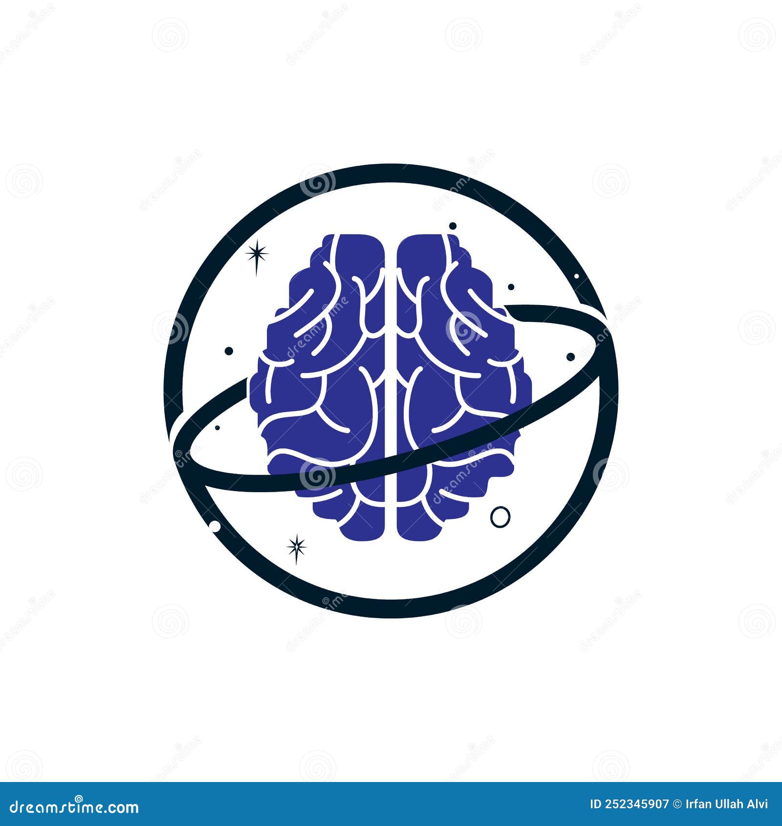 Brain Planet Vector Logo Design. Intellectual and Smart Logo Concept ...