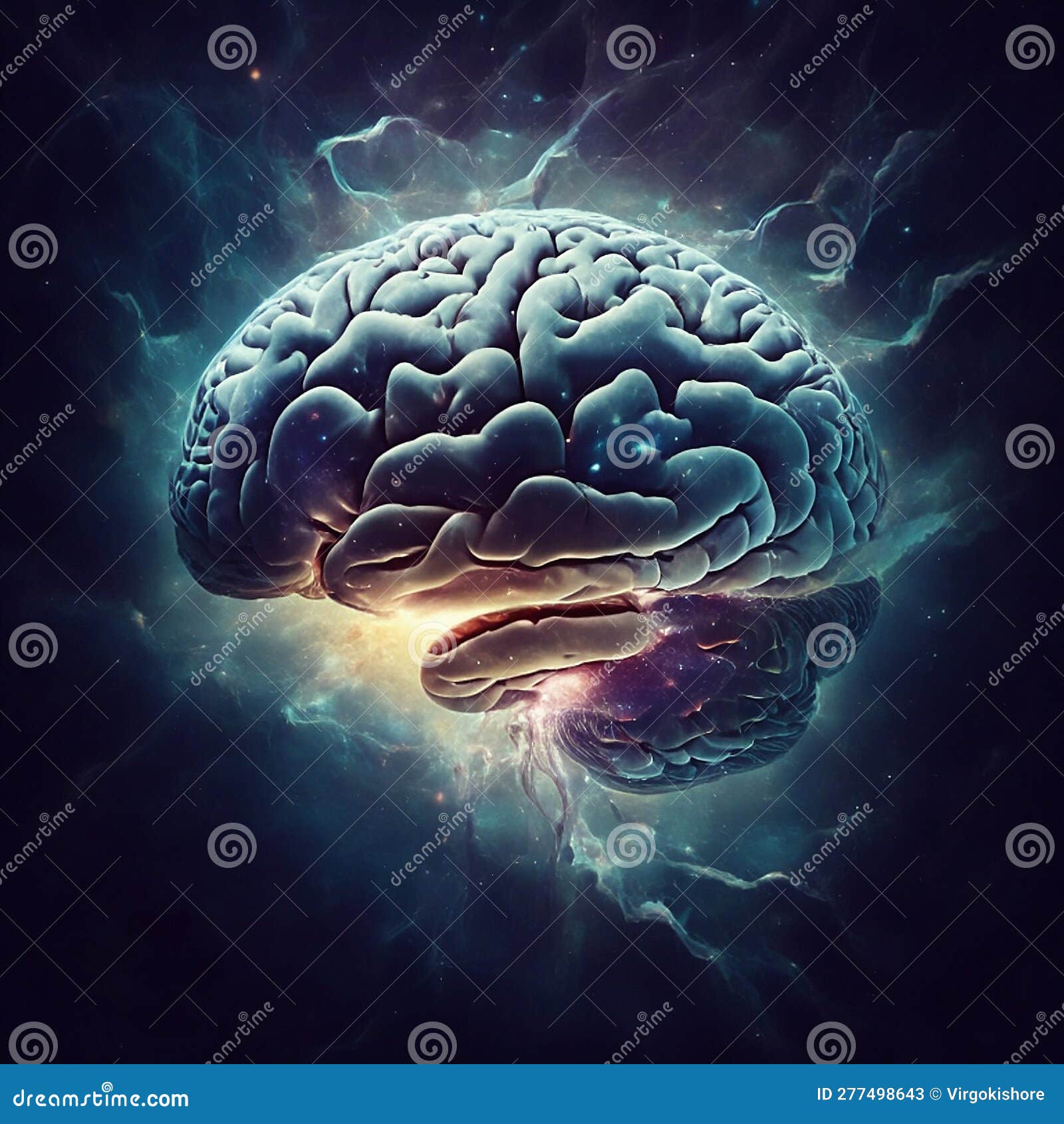 The Creative Human Brain, a Powerful Brain Stock Illustration ...