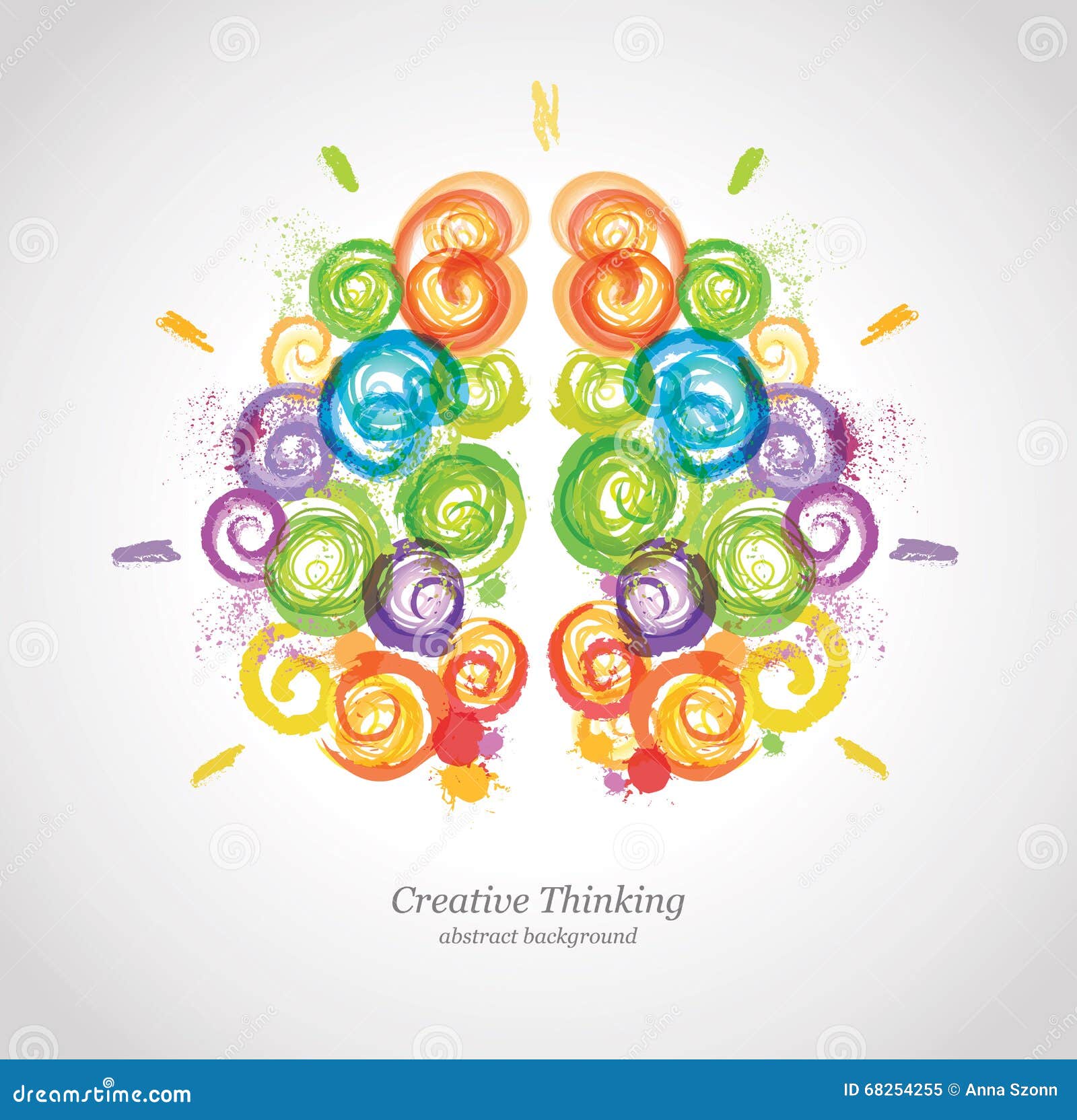 Creative Human Brain in the Work. Stock Vector - Illustration of blue ...