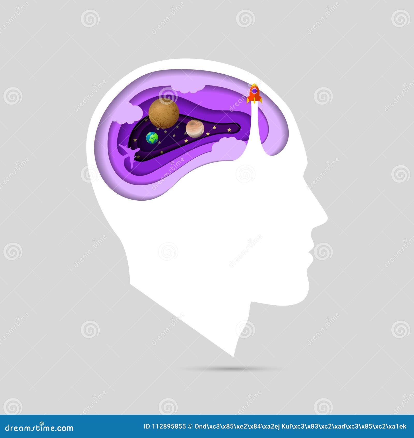 Creative Human Head. Imagination Concept. Brain Stock Vector ...