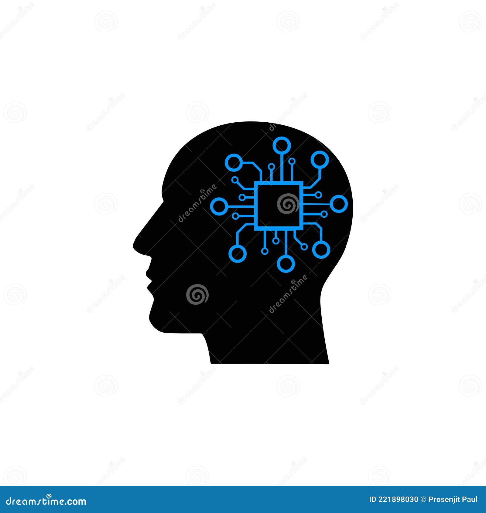 Creative human tech icon stock vector. Illustration of smart - 221898030