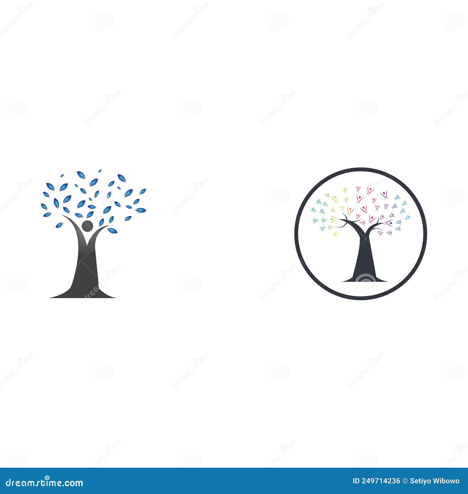 Creative Human Tree Concept Logo Design Template Stock Vector ...