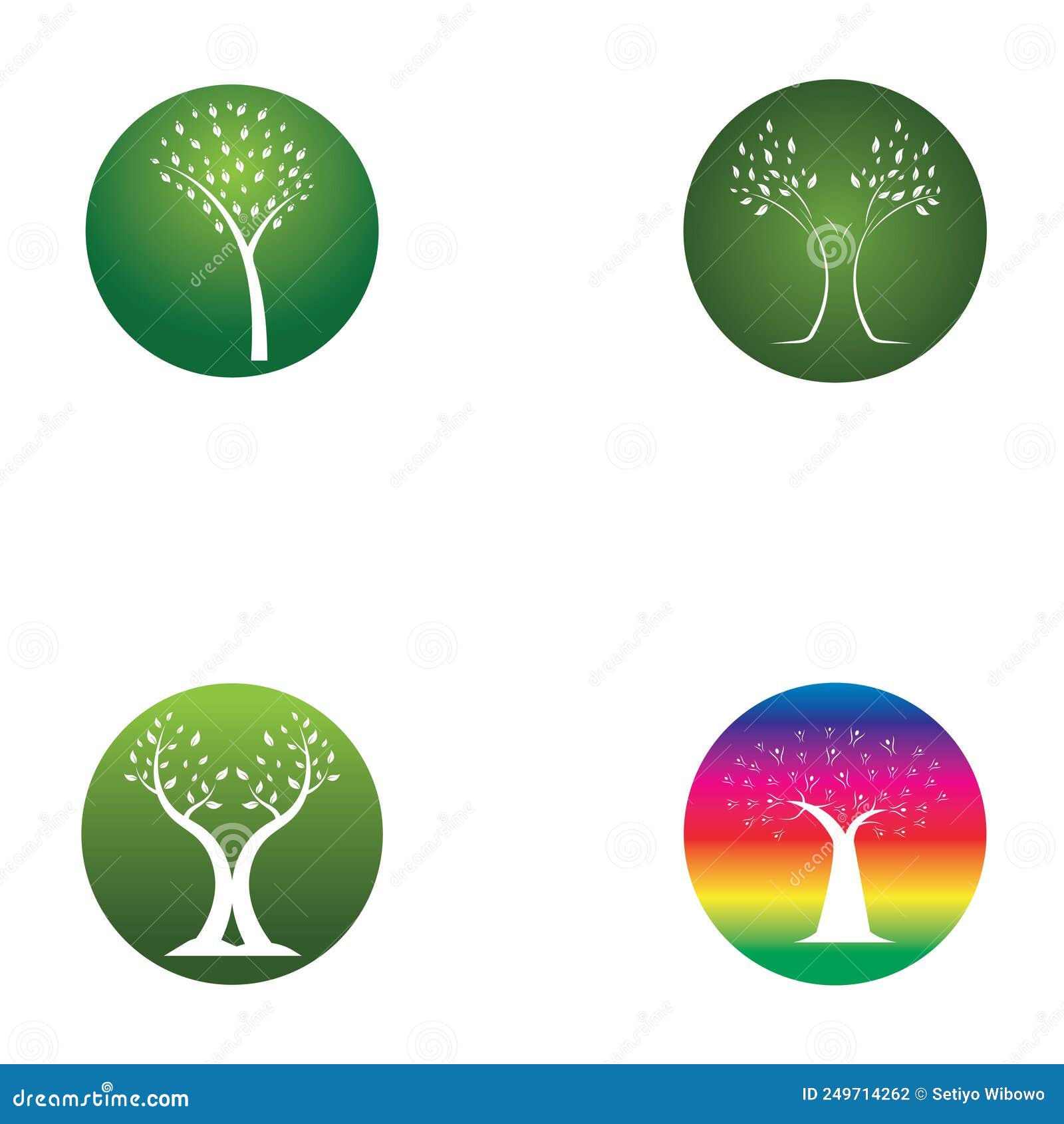 Creative Tree Concept Logo Design Template Stock Vector - Illustration ...