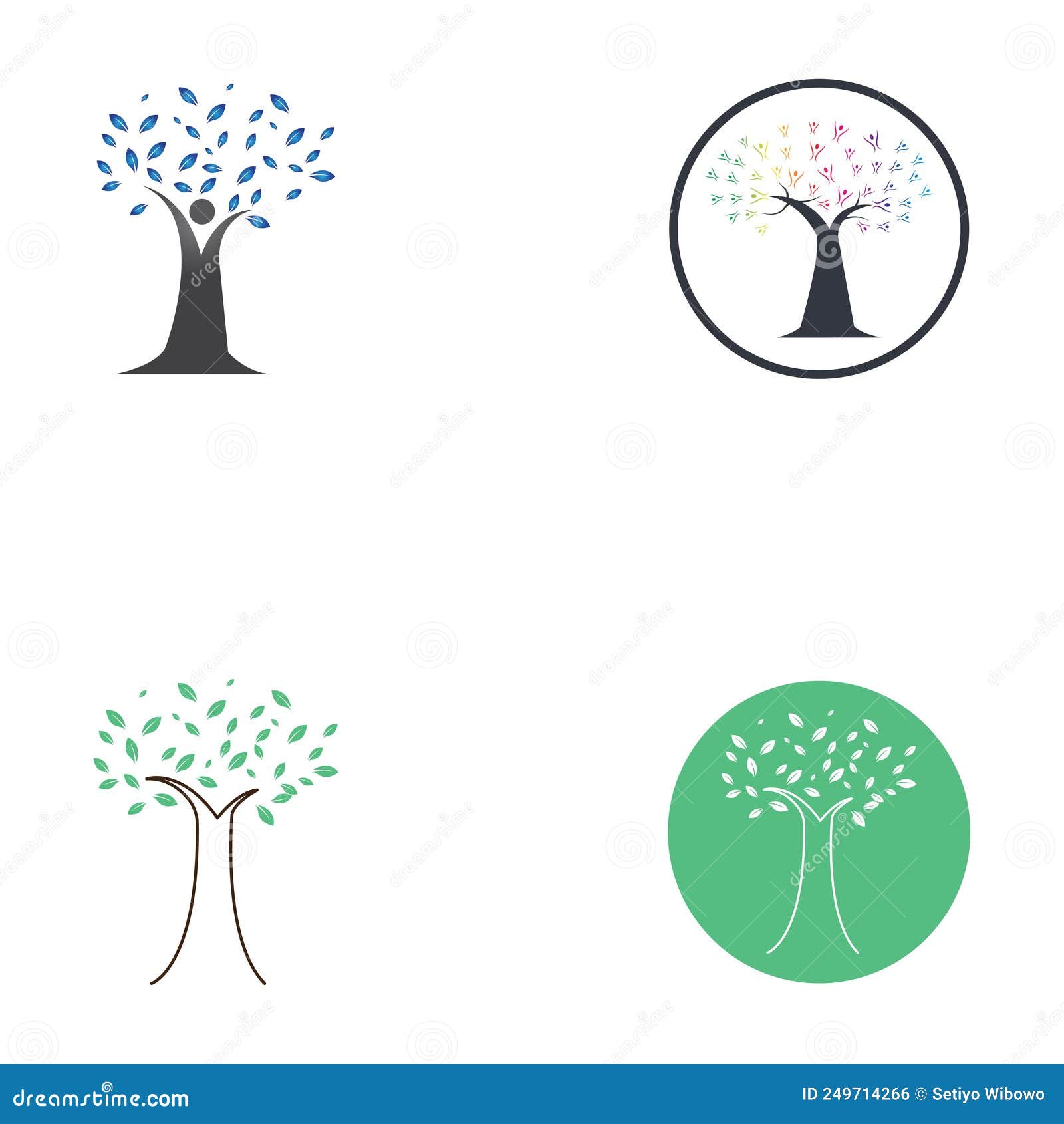 Creative Tree Concept Logo Design Template Stock Vector - Illustration ...