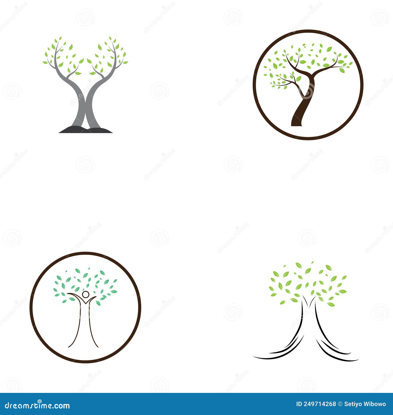 Creative Tree Concept Logo Design Template Stock Vector - Illustration ...