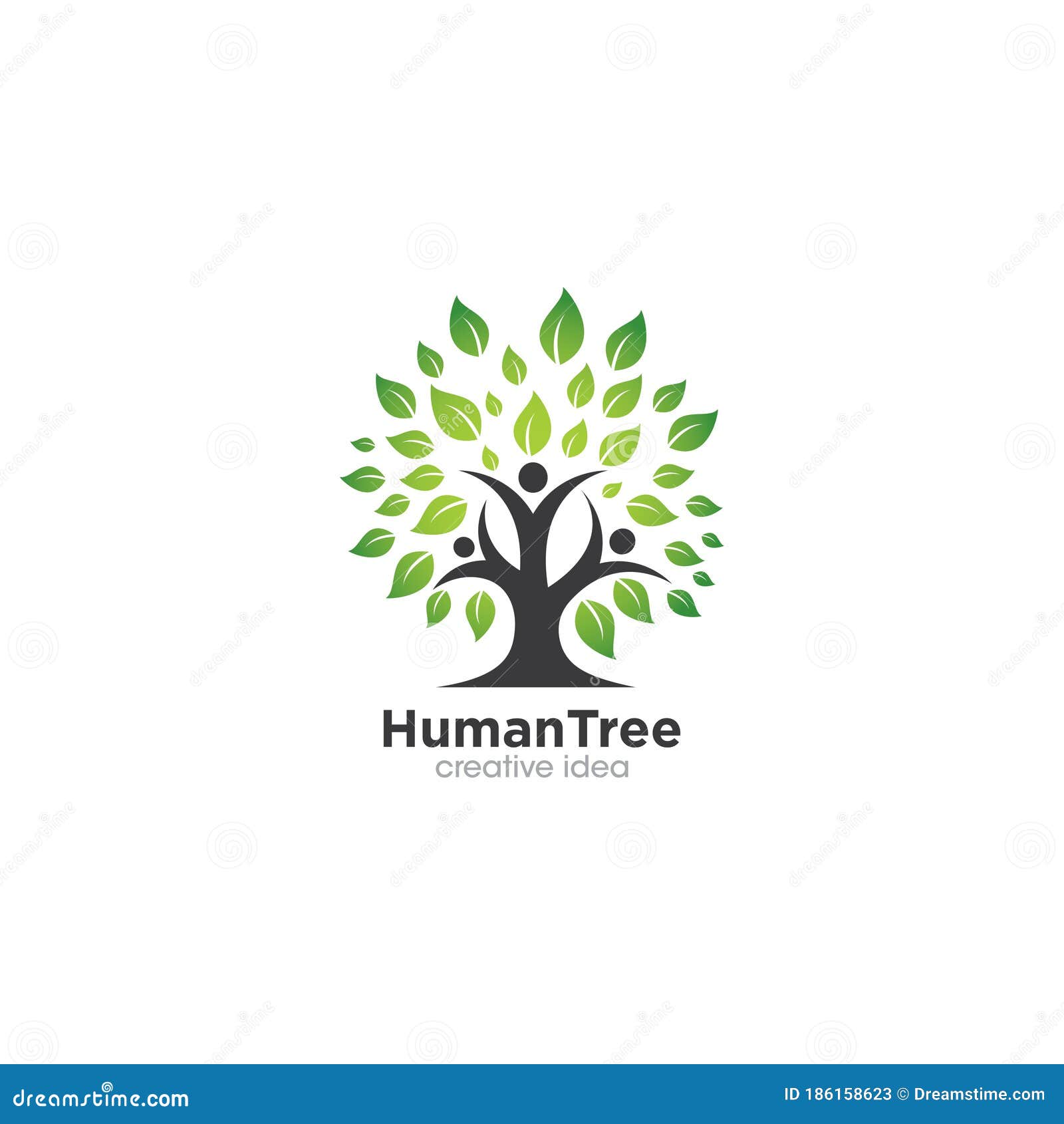 Creative Human Tree Logo Design Template Stock Vector - Illustration of ...