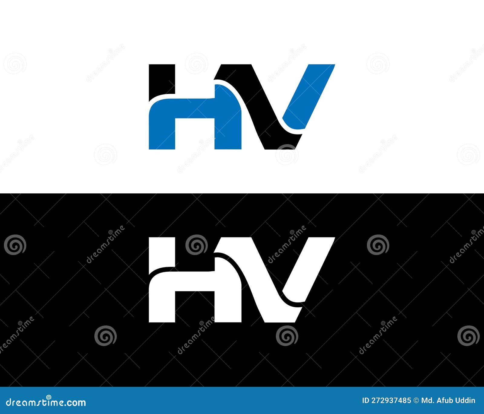 HV Abstract Letters Logo Design Stock Vector - Illustration of letters ...