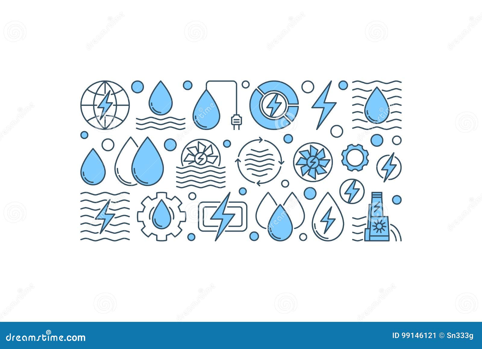 Creative hydropower banner stock vector. Illustration of isolated ...