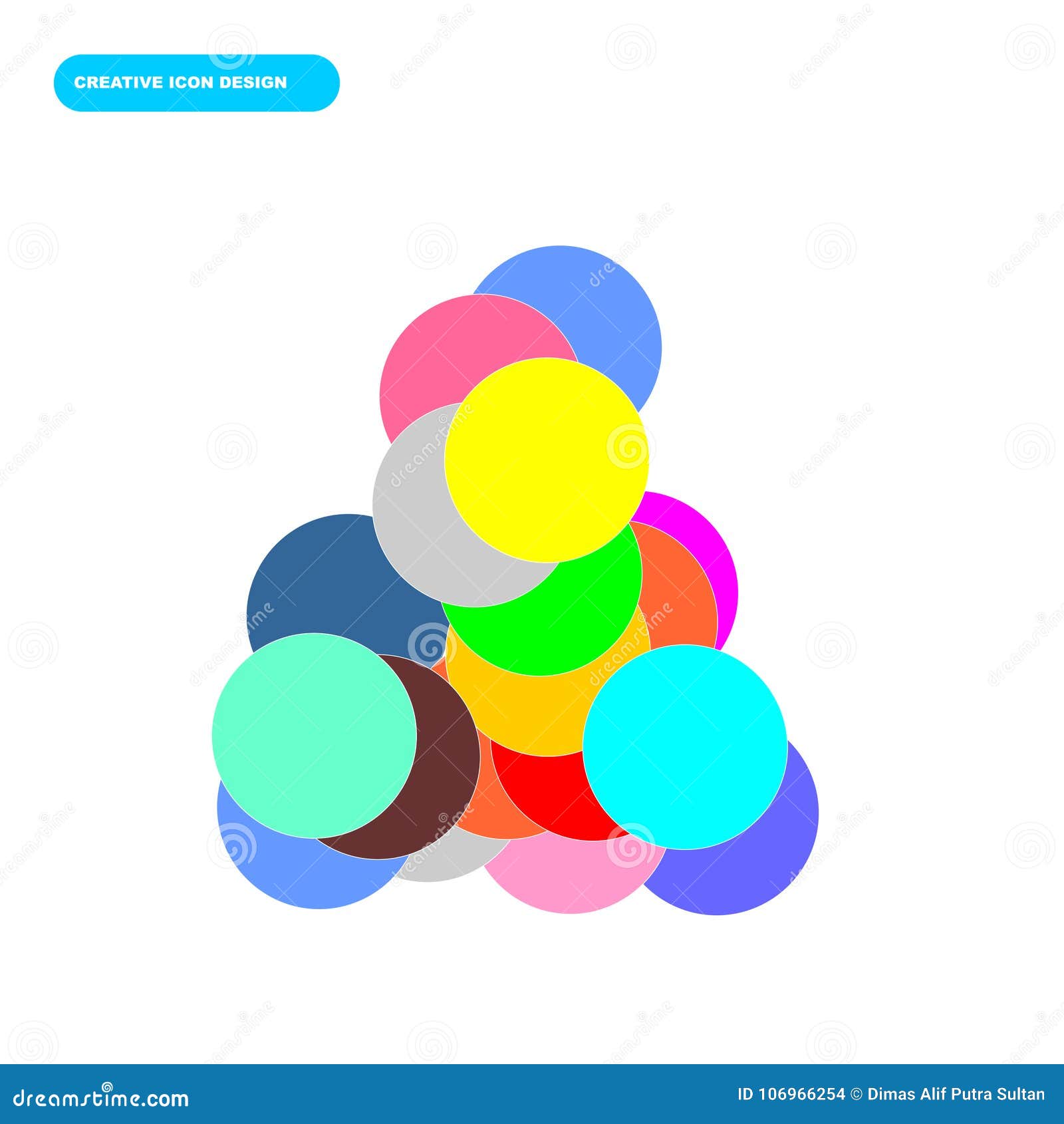 Creative Icon Design of Circle Objects with Colorful Concept Stock ...