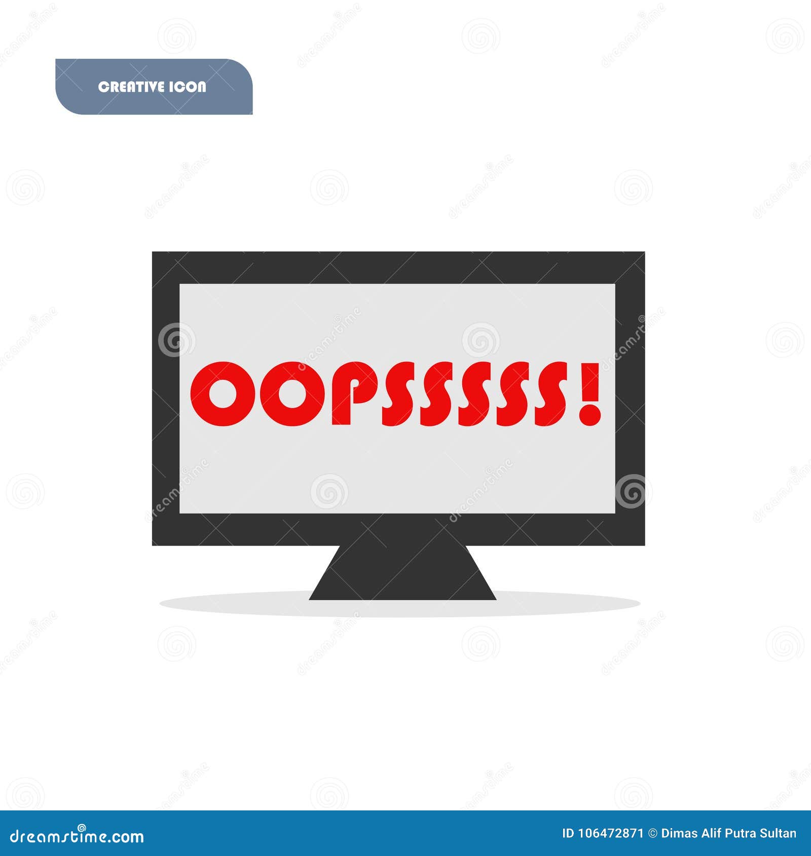 Creative Icon Design of Error Notification Concept Stock Vector ...