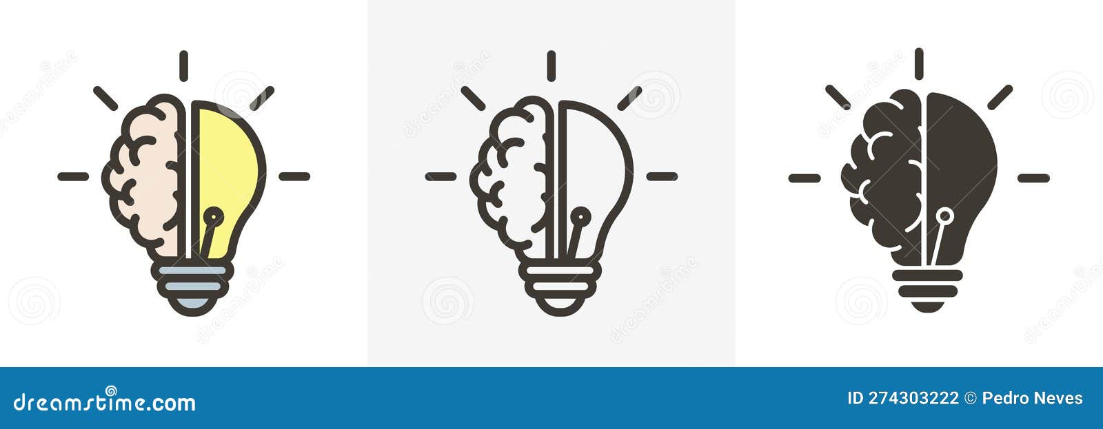 Creative Icon of a Half Brain Half Lightbulb Representing Ideas ...