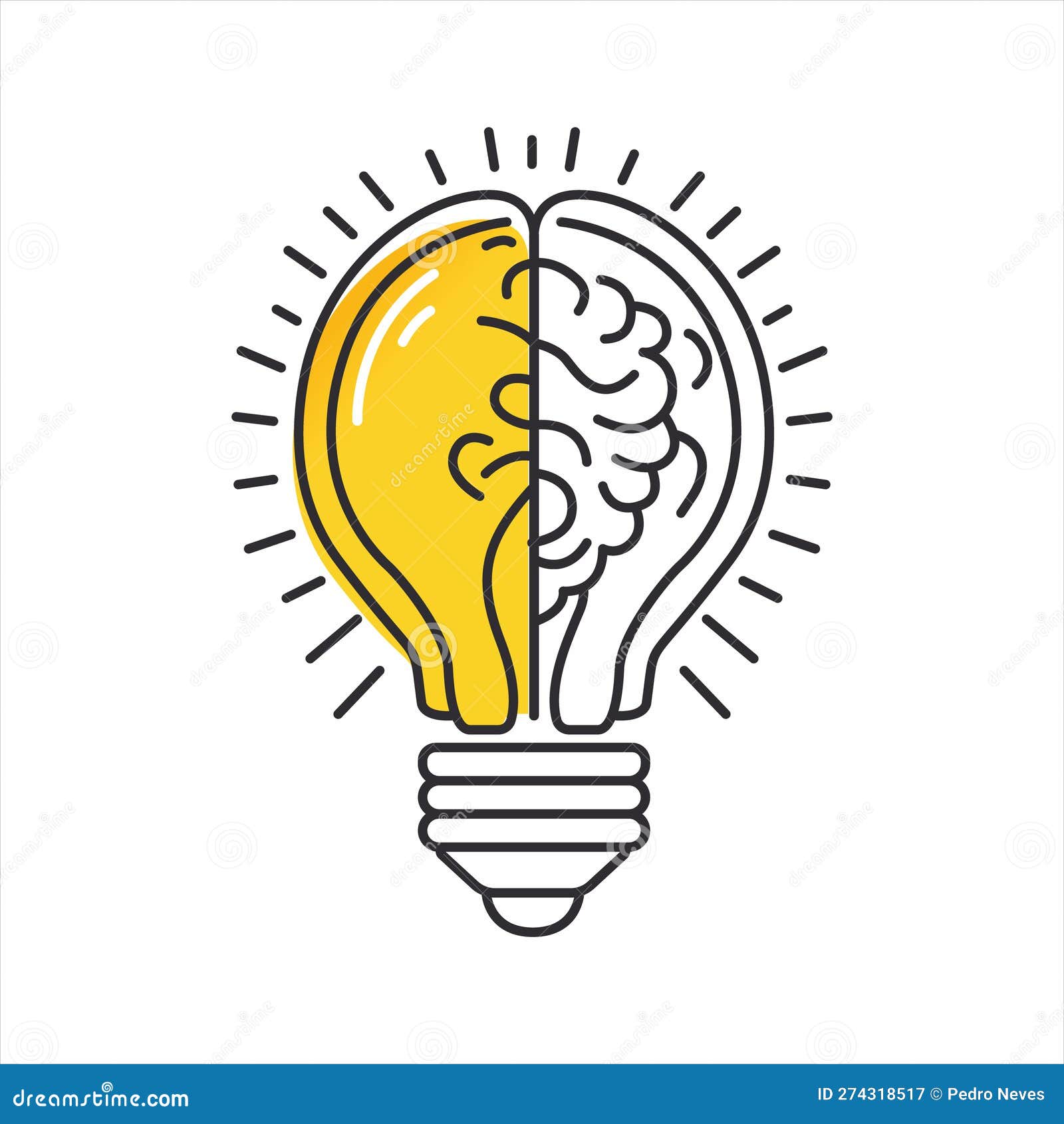 Creative Icon of a Half Brain Half Lightbulb Representing Ideas ...