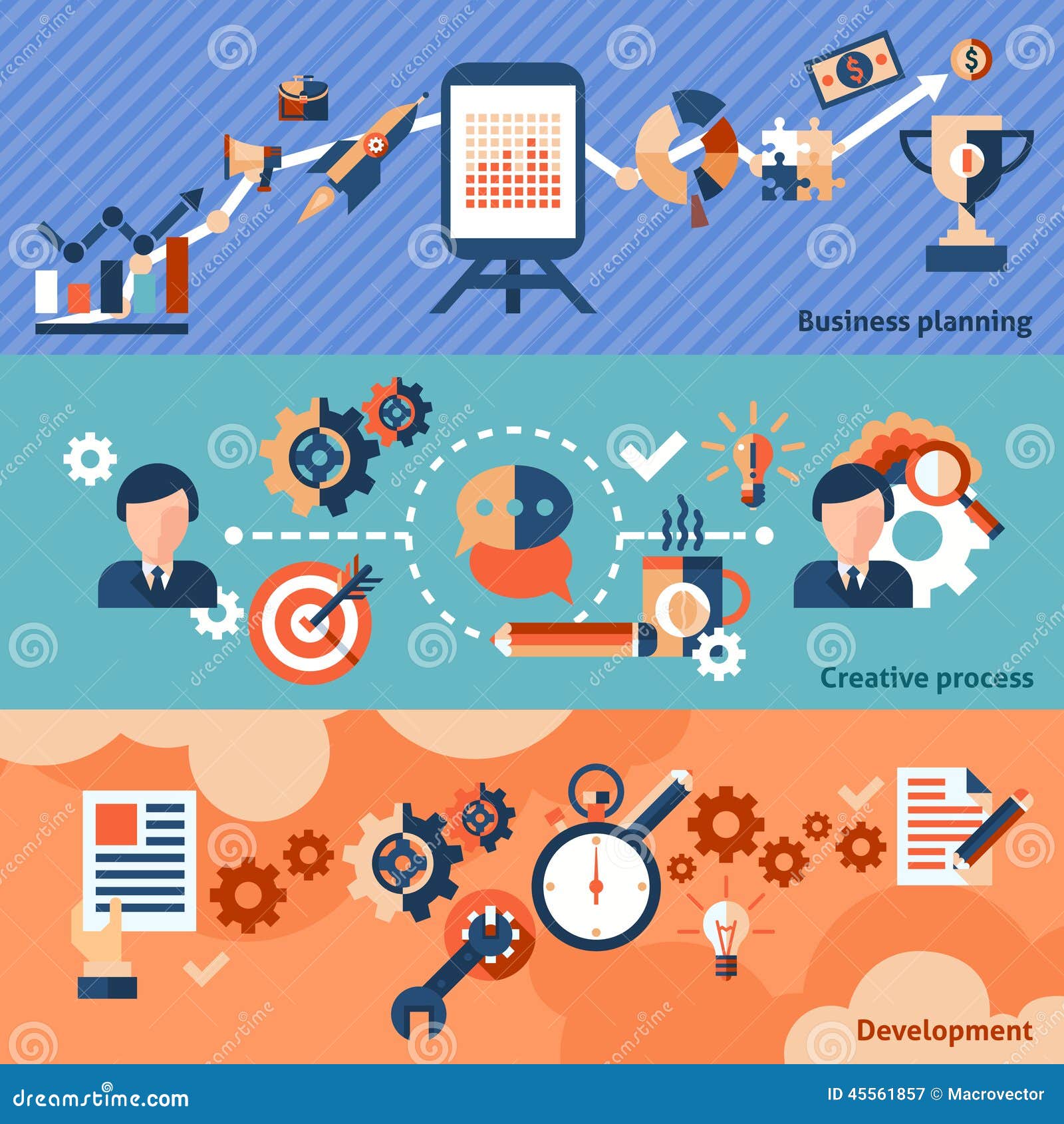 Creative icons banner set stock vector. Illustration of business - 45561857