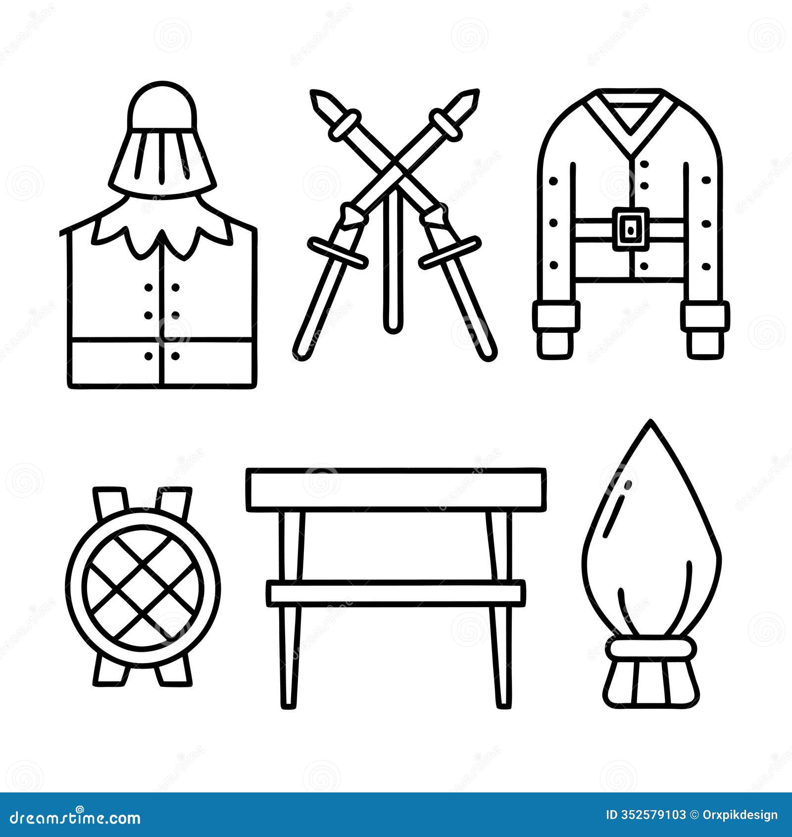 Creative Icons for Historical Reenactments Stock Illustration ...