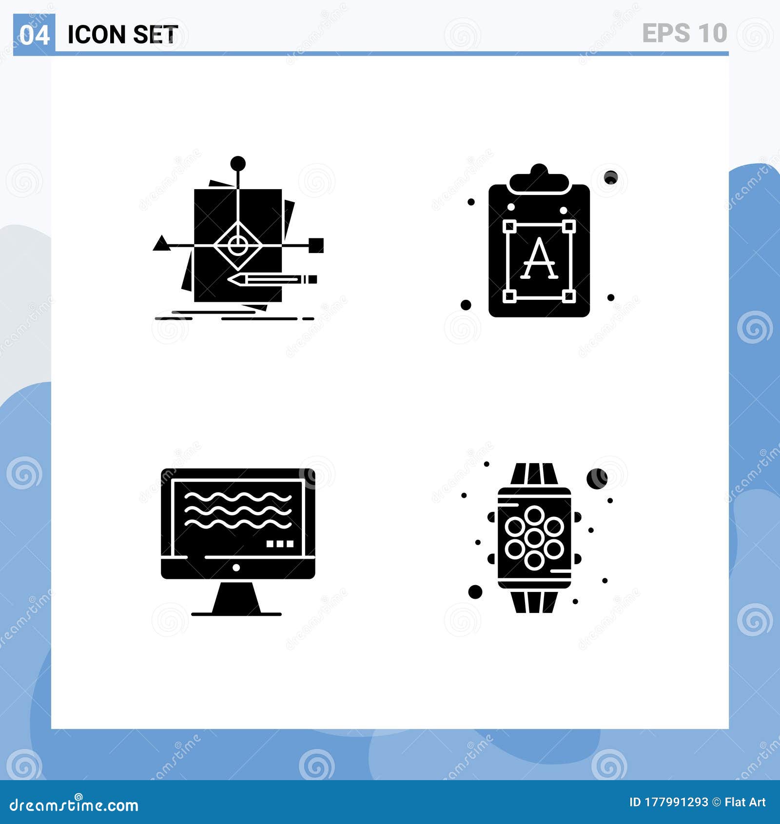 4 Creative Icons Modern Signs and Symbols of Algorithm, Live, Pattern ...