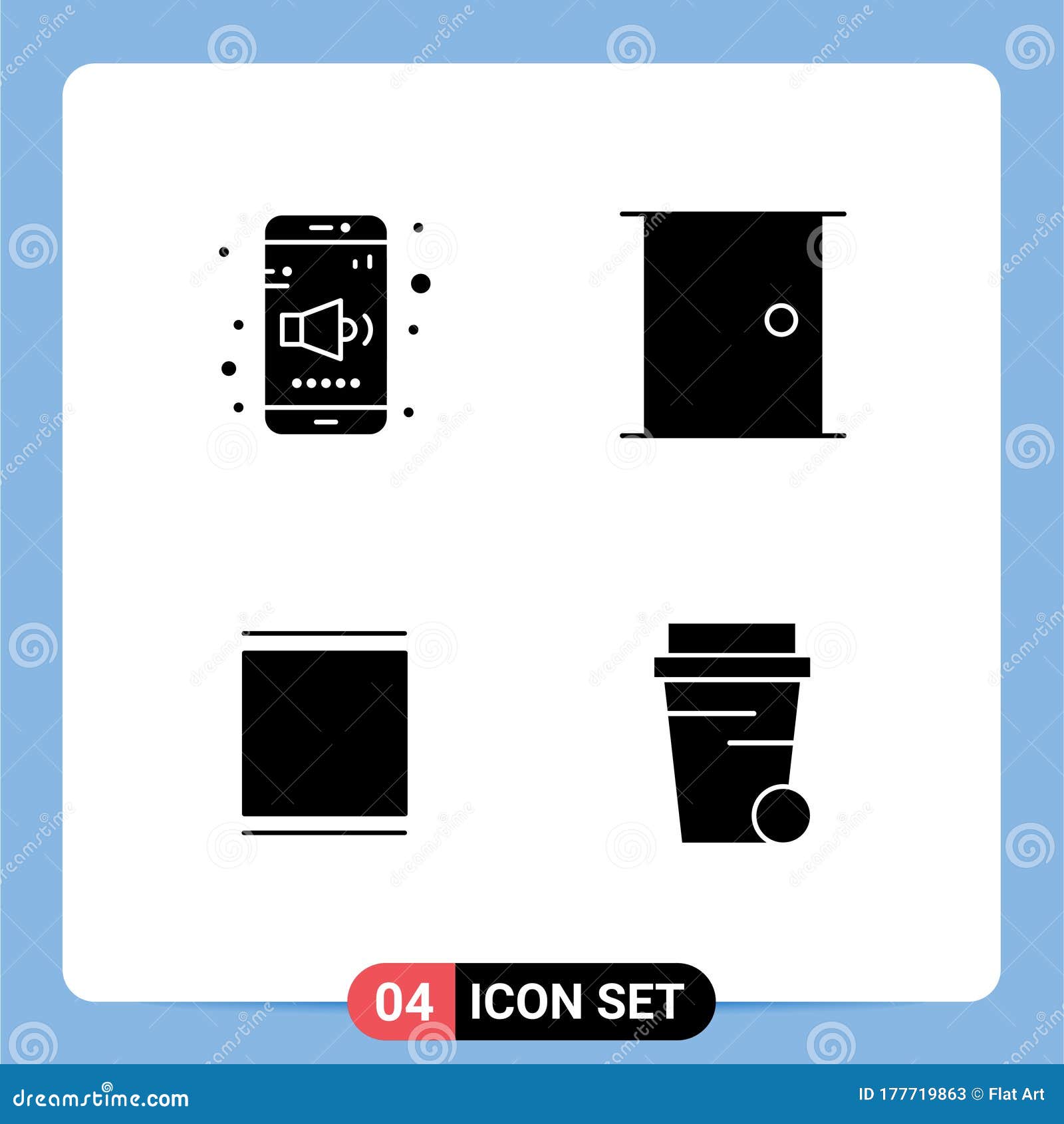 4 Creative Icons Modern Signs and Symbols of App, Gallery, Volume, Gate ...