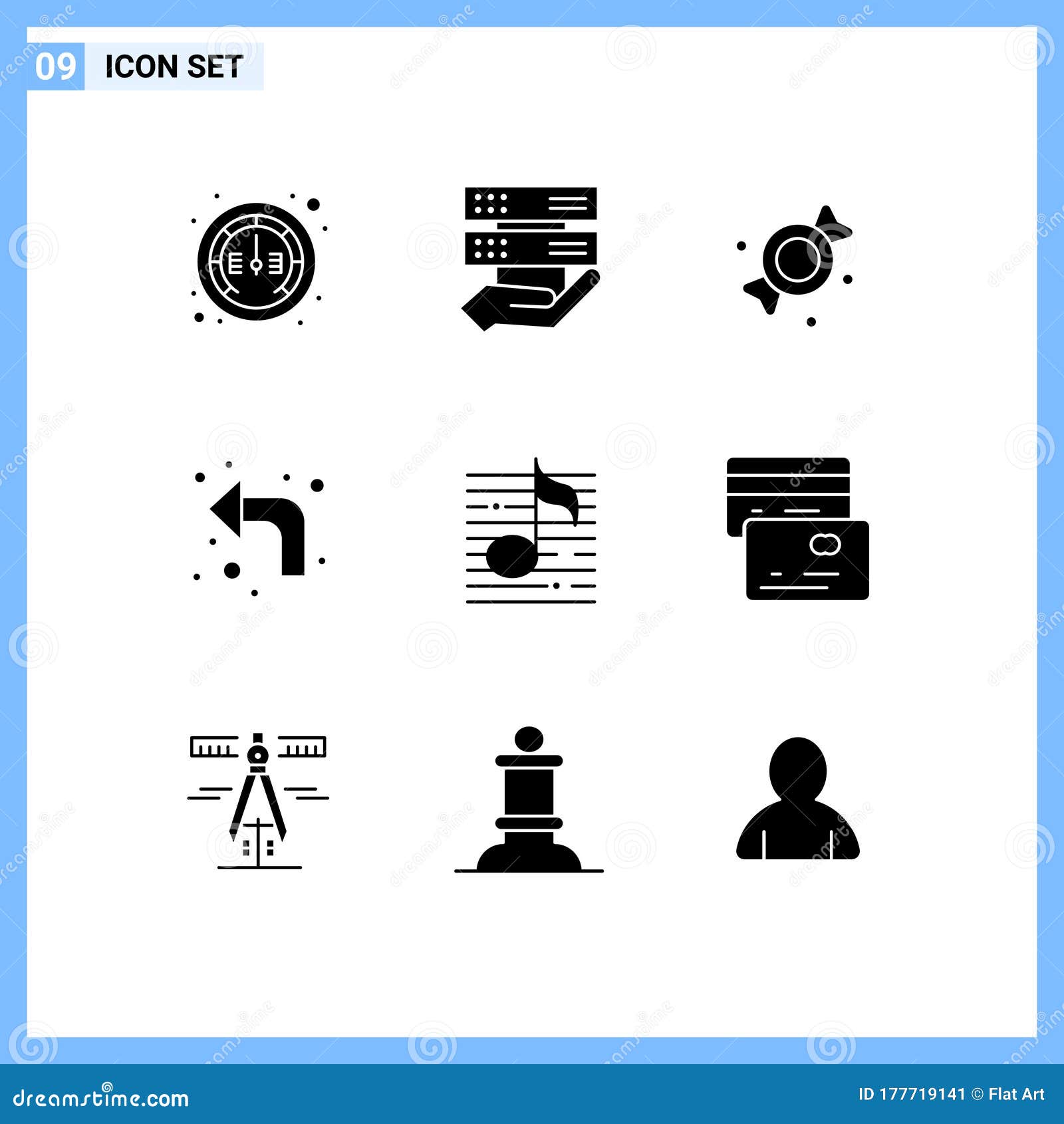 9 Creative Icons Modern Signs and Symbols of Audio, Nodes, Bonbon, Left ...