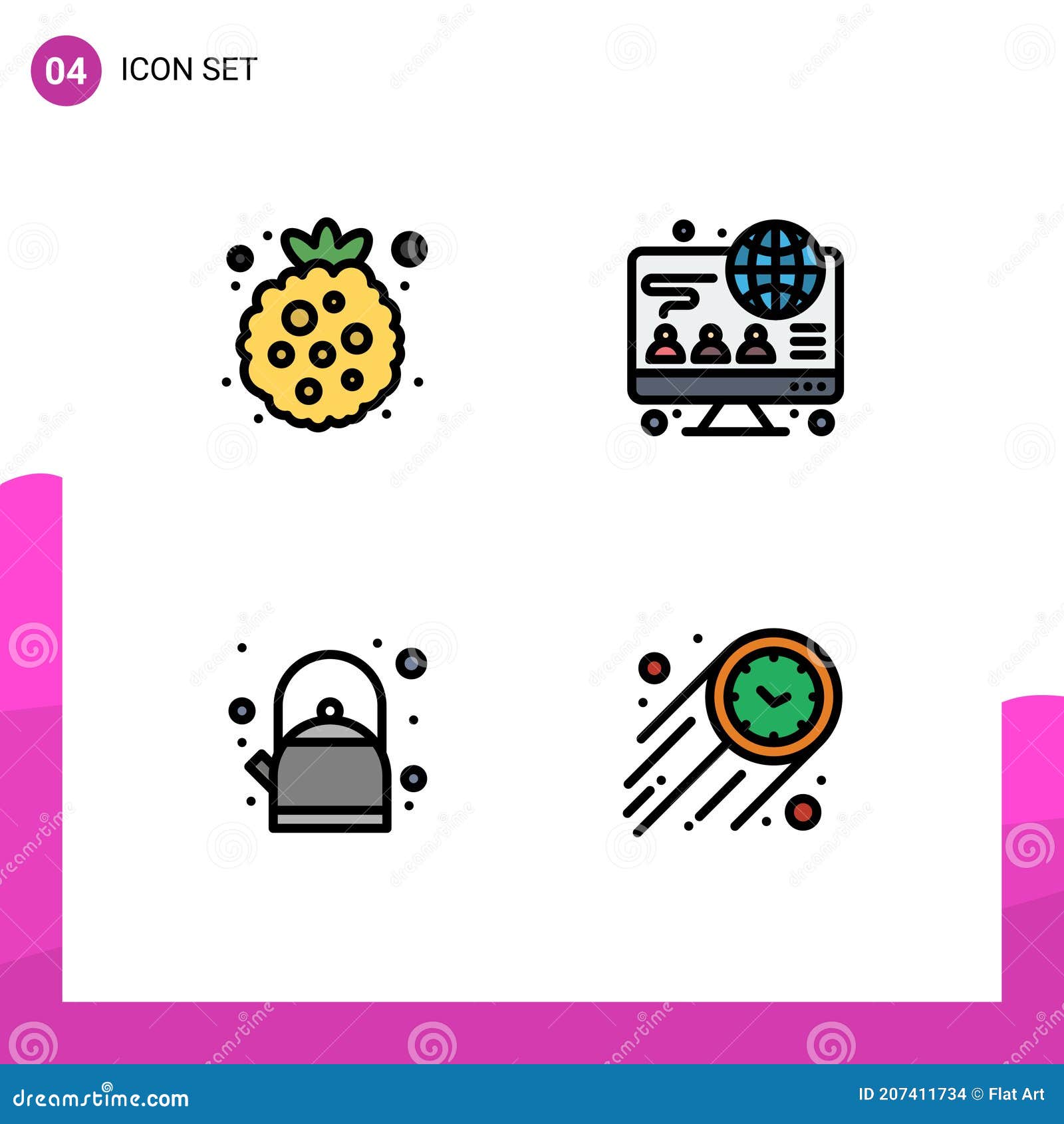 4 User Interface Filledline Flat Color Pack of Modern Signs and Symbols ...