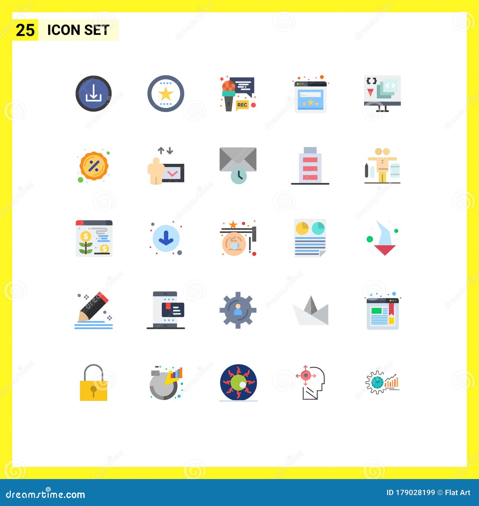 25 Creative Icons Modern Signs and Symbols of Coding, Website, Star ...