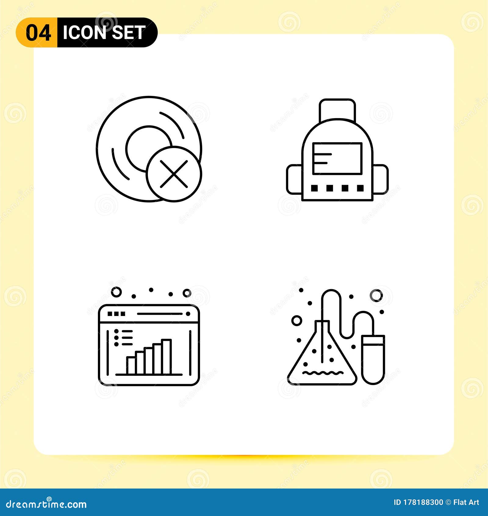 4 Creative Icons Modern Signs and Symbols of Computers, Business ...