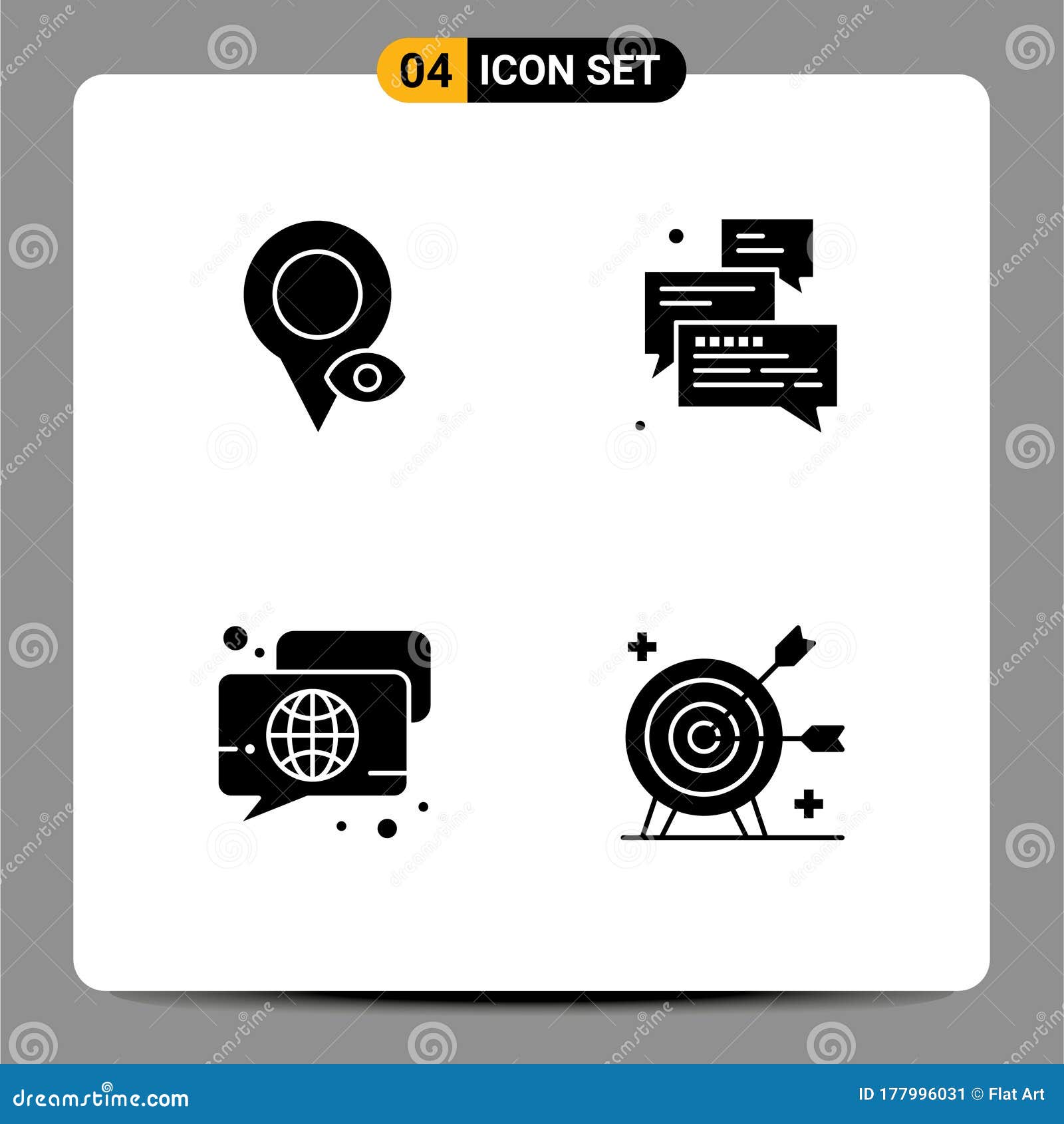 Creative Icons Modern Signs and Symbols of Eye, Bubble, Pointer ...