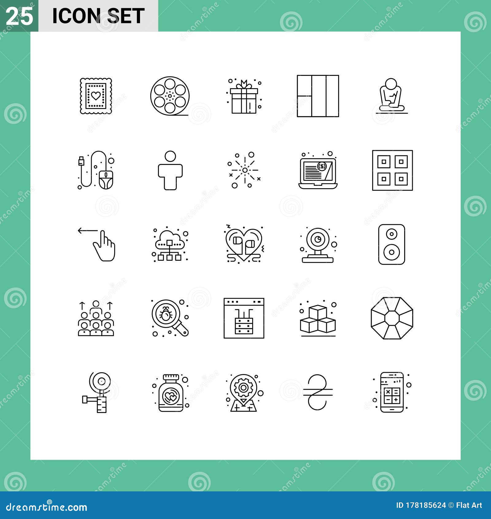 25 Creative Icons Modern Signs and Symbols of Training, Fast, Gift ...