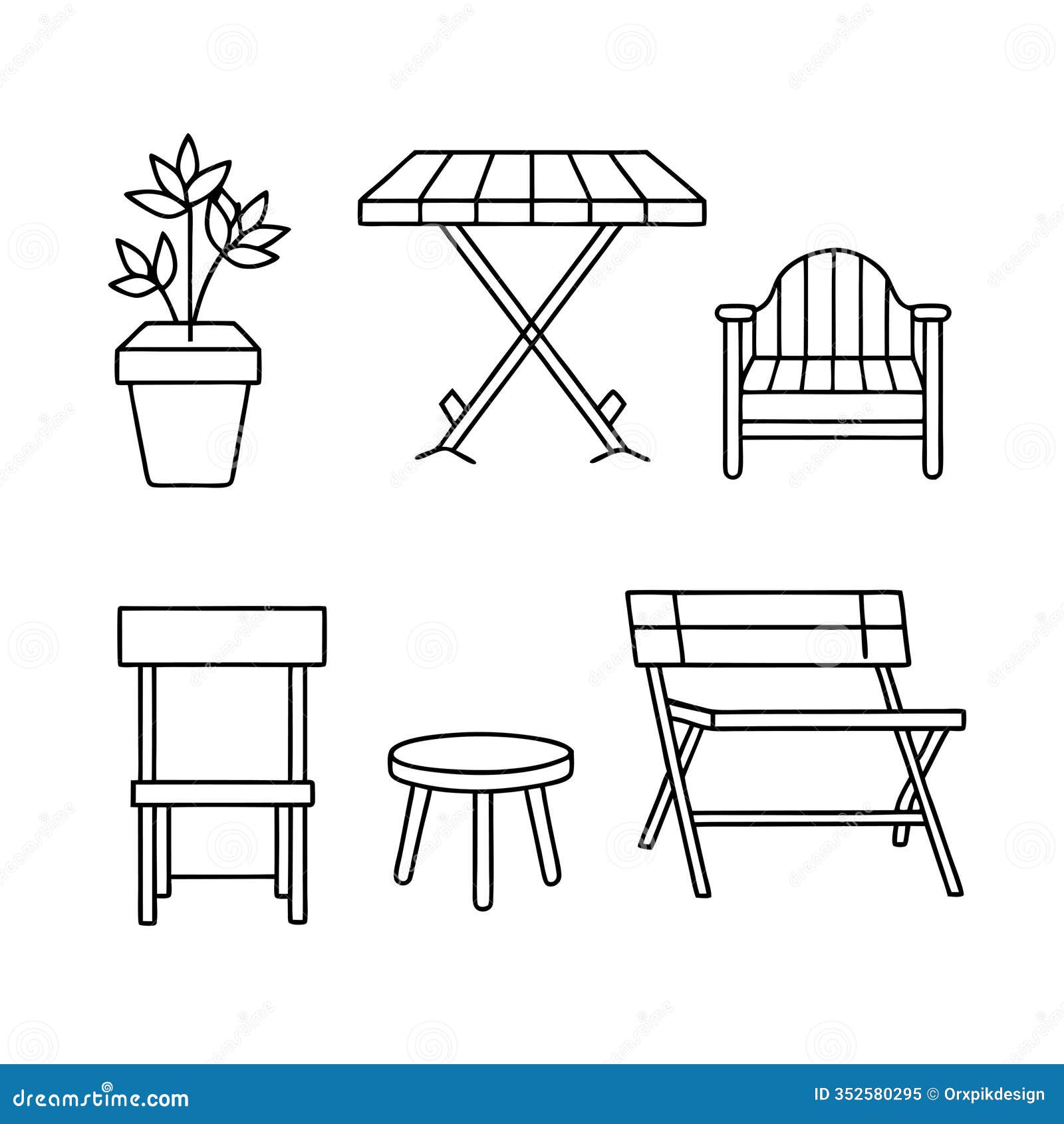 Creative Icons for Rooftop Garden Design Stock Illustration ...
