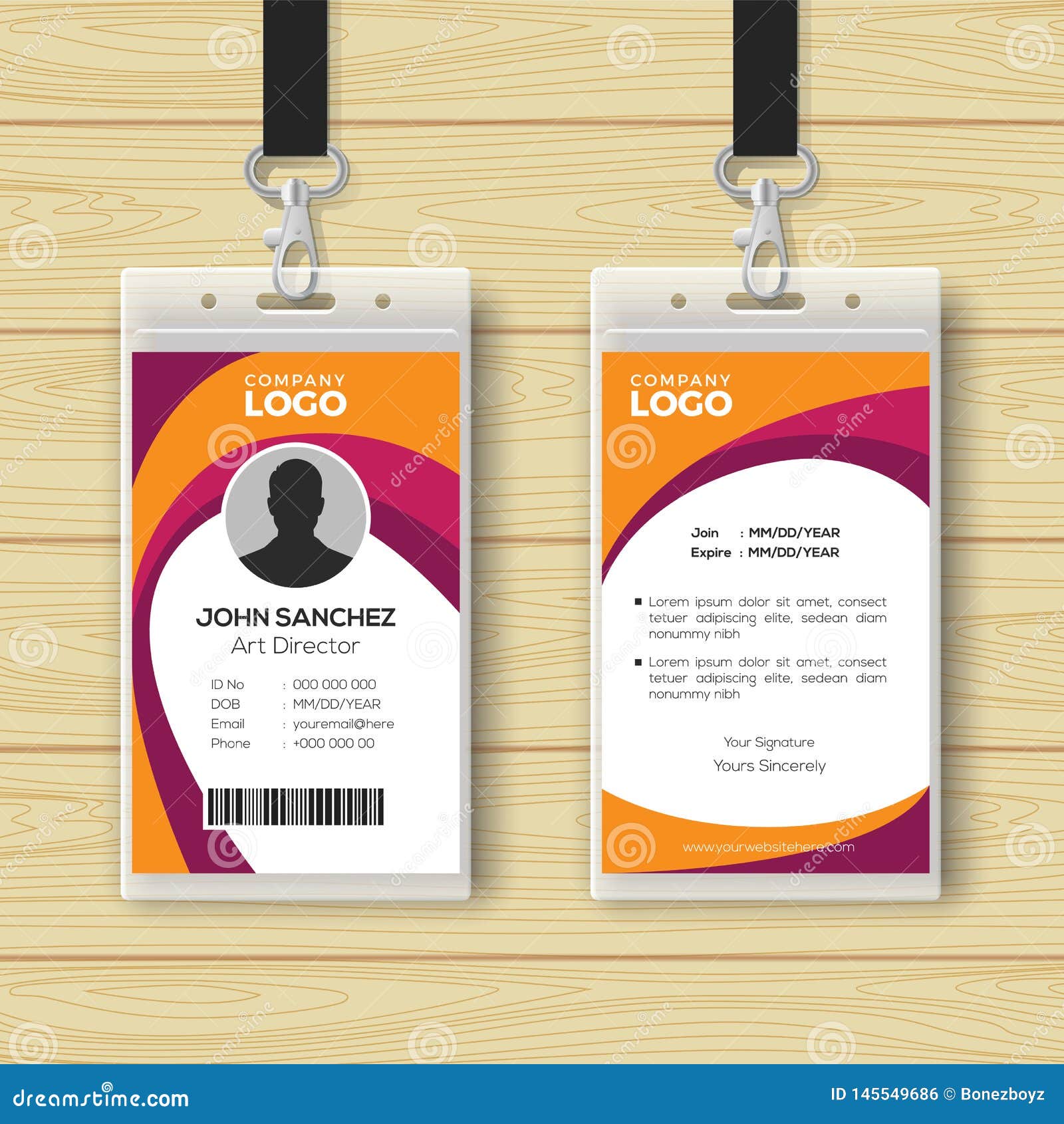 Creative ID Card Design Template Stock Vector - Illustration of ...