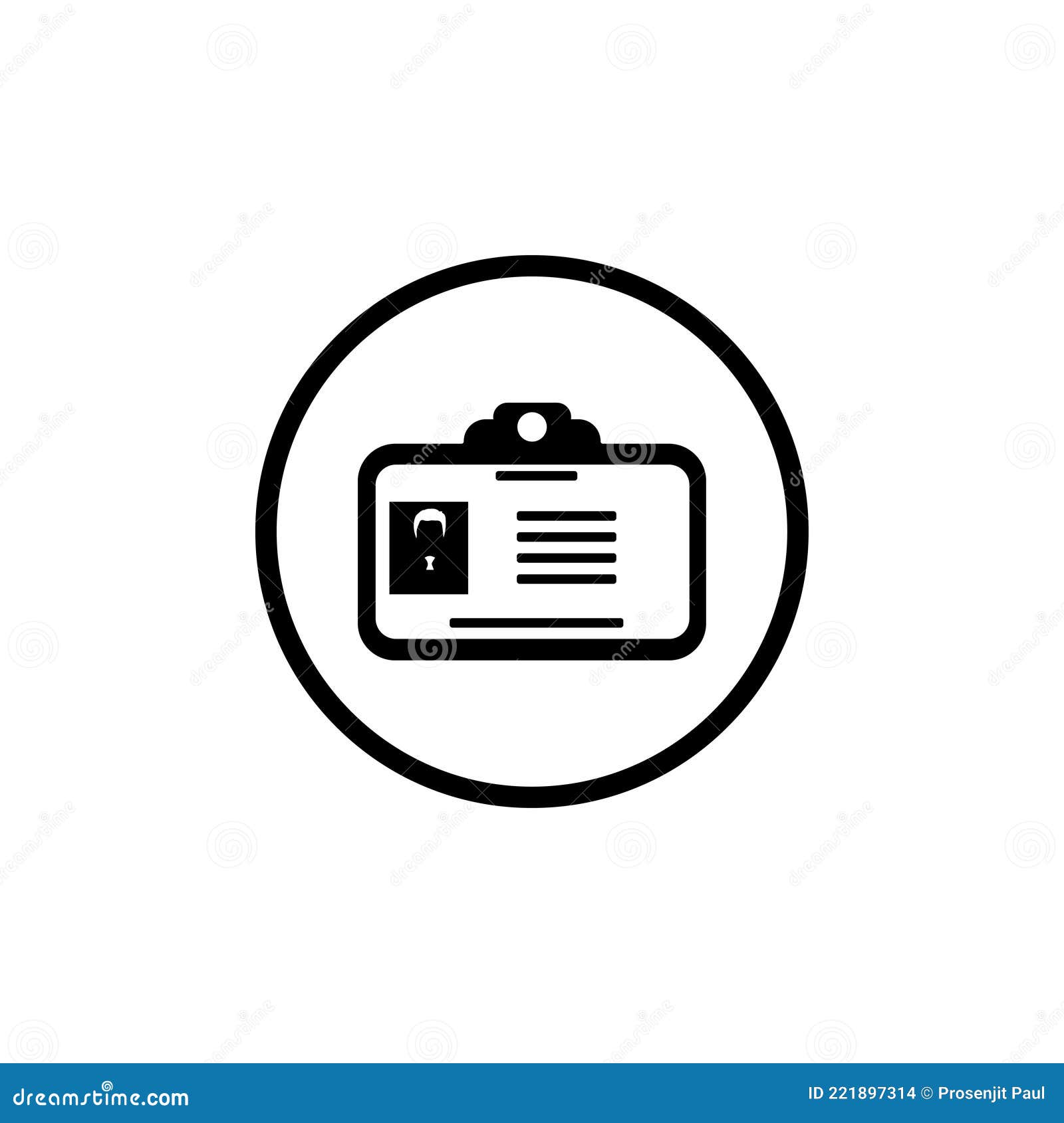 Creative ID Card Icon in Circle Stock Vector - Illustration of blank ...