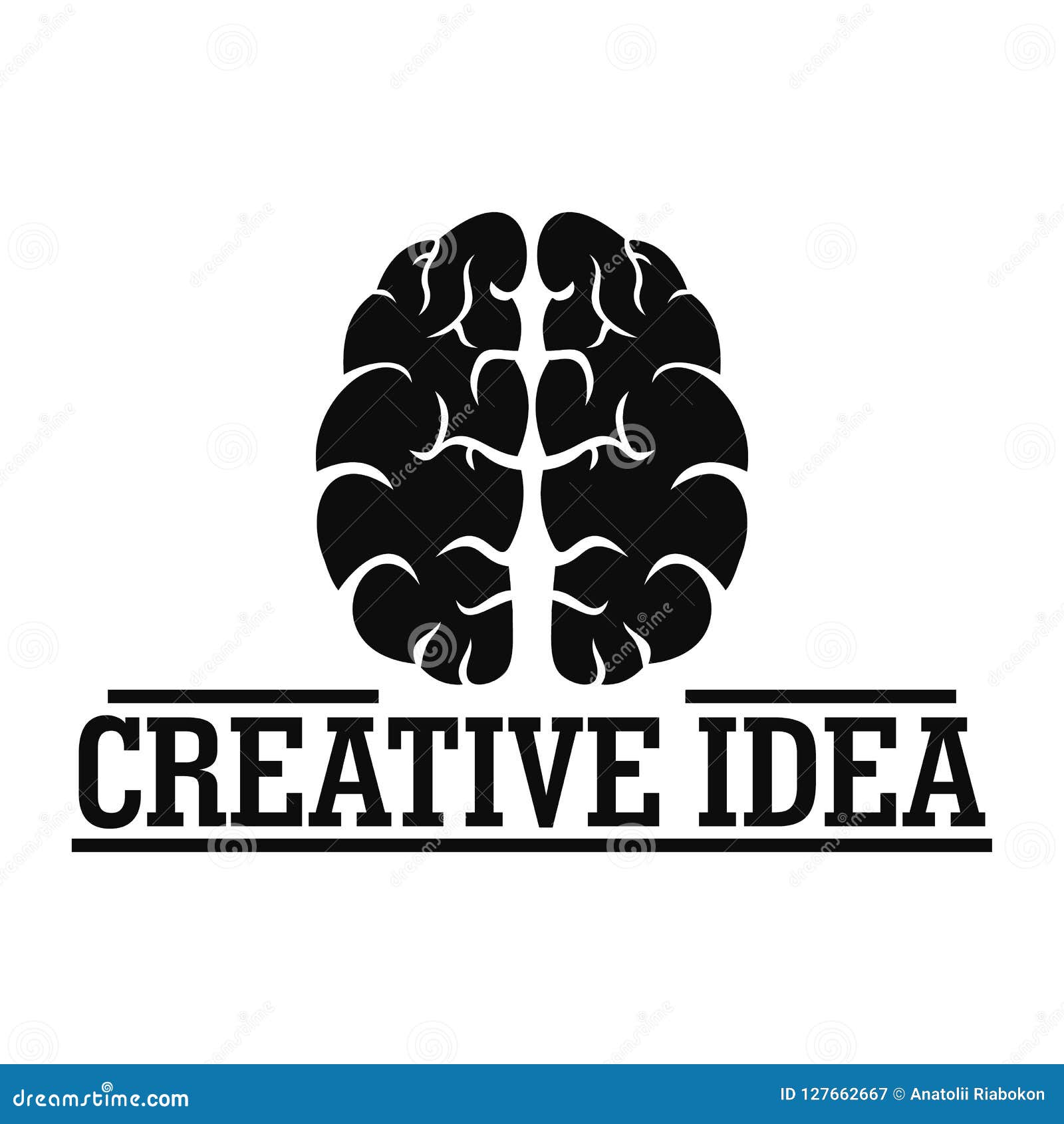 Creative Idea Brain Logo, Simple Style Stock Vector - Illustration of ...