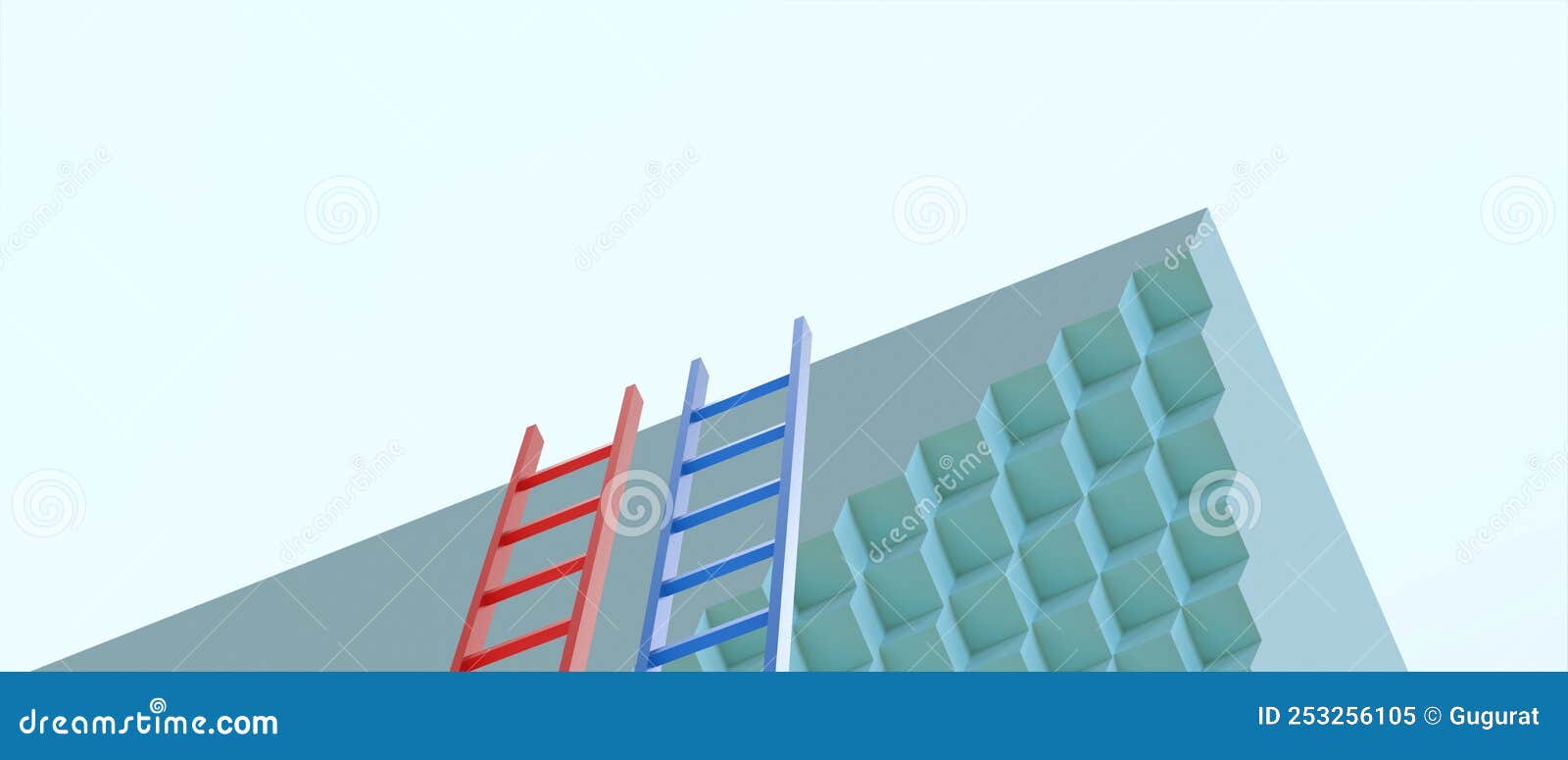 Creative Idea and Business Concept. Ladder of Success with Different ...