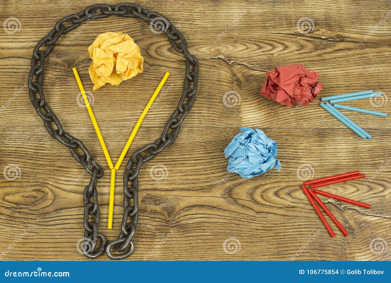 Creative Idea. Chain in Form of Bulb. Concept of Idea and Innovation ...