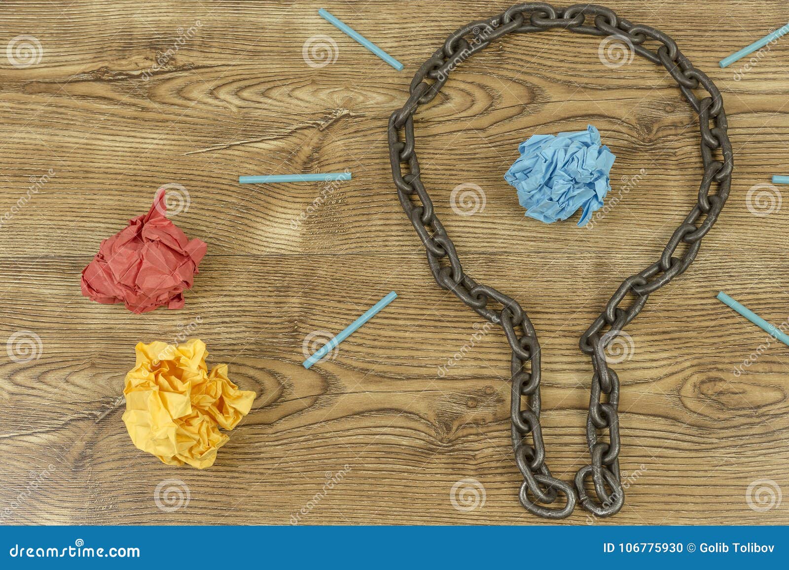 Creative Idea. Chain in Form of Bulb. Concept of Idea and Innovation ...